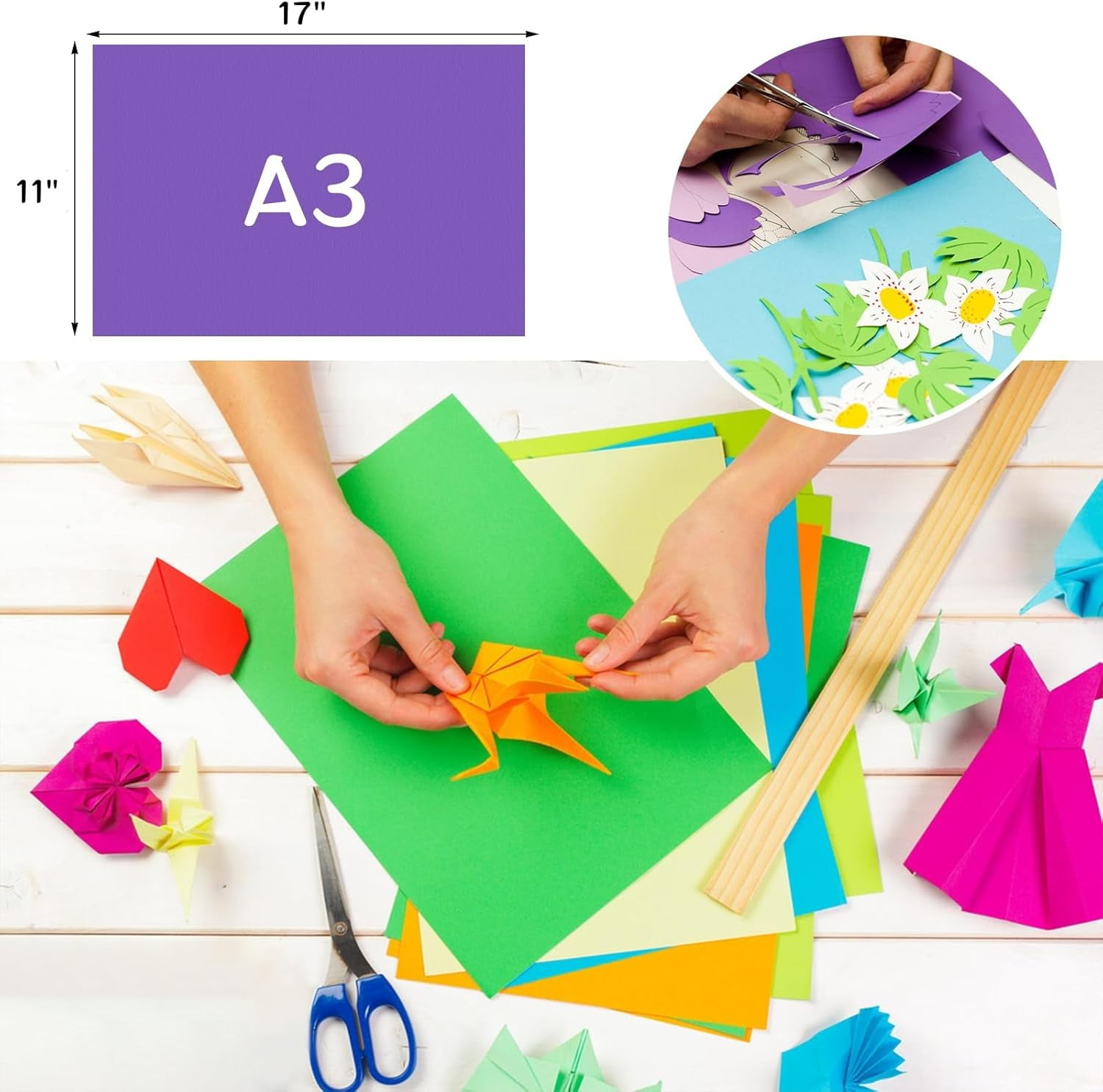 Colored Cardstock A3 Color Large Paper Colored 11"x17" Card Stock 75 ...