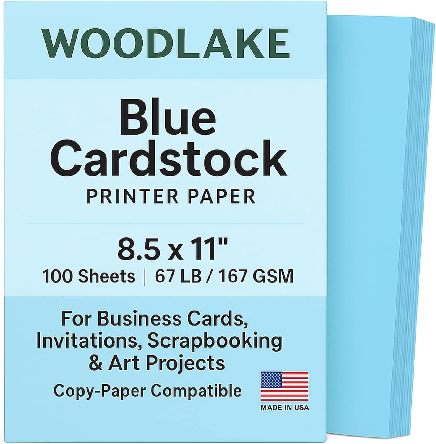 Colored Cardstock Paper, 67lb/167gsm Blue Card stock, Multi-Purpose ...