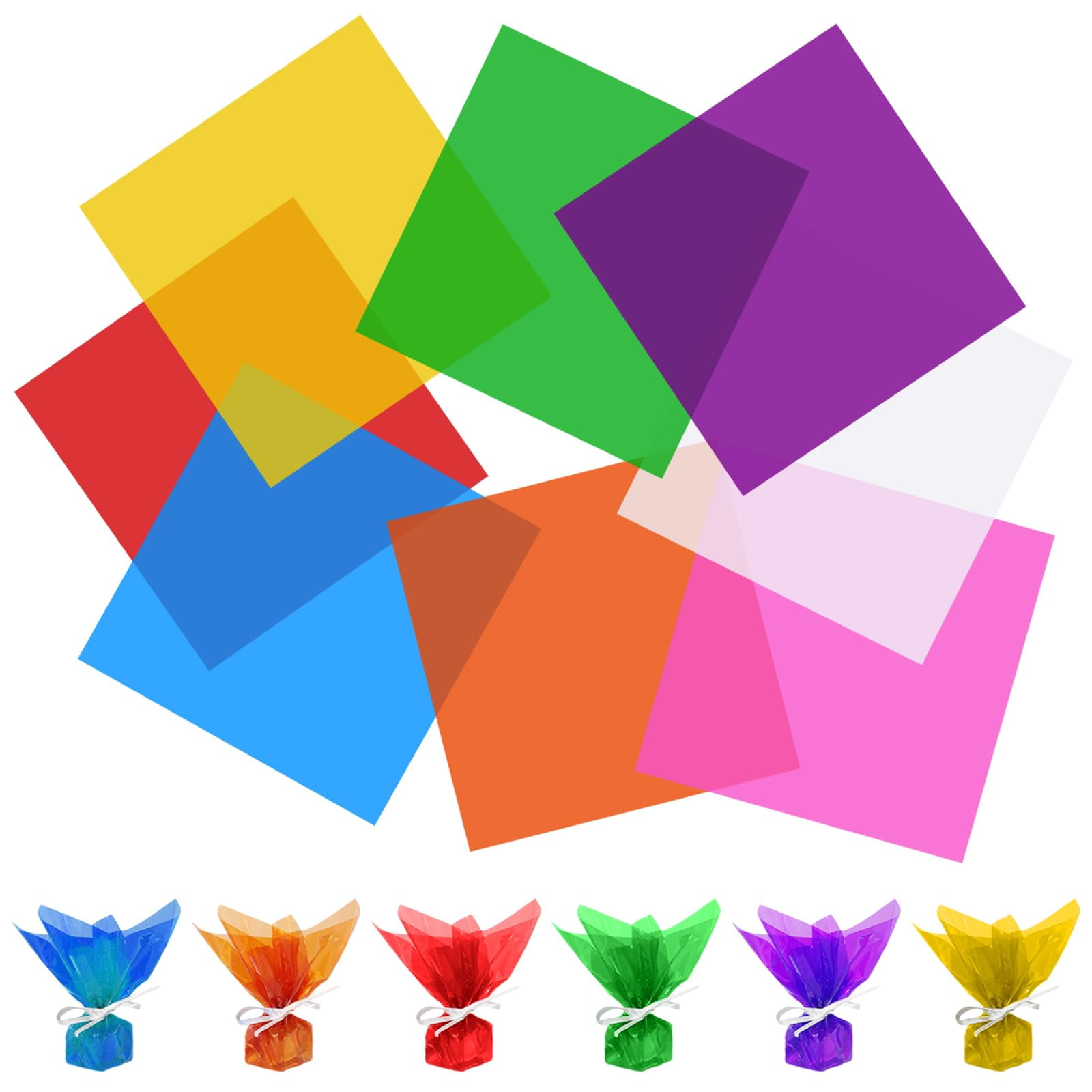Colored Cellophane Sheets Colored DEF29 Cellophane Transparent Gift ...