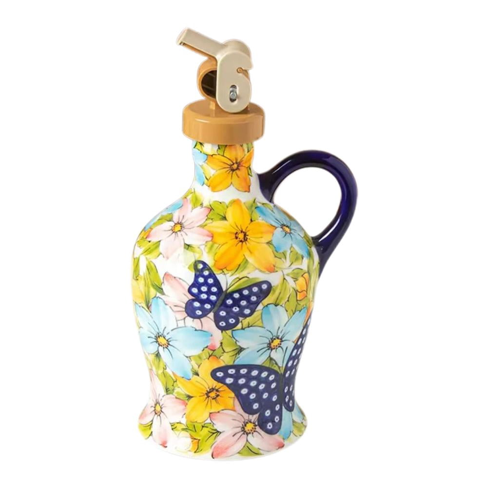 Colored Ceramic Oil Pot 600ml, Wide Mouth Drip-proof Spout Olive Oil ...
