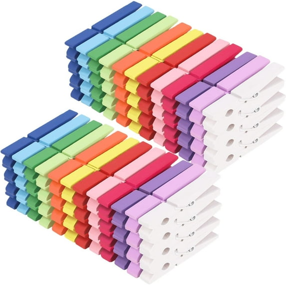 Colored Clothes pins 12 Color 2.9inch 100PCS, Colorful ClothesPins ...