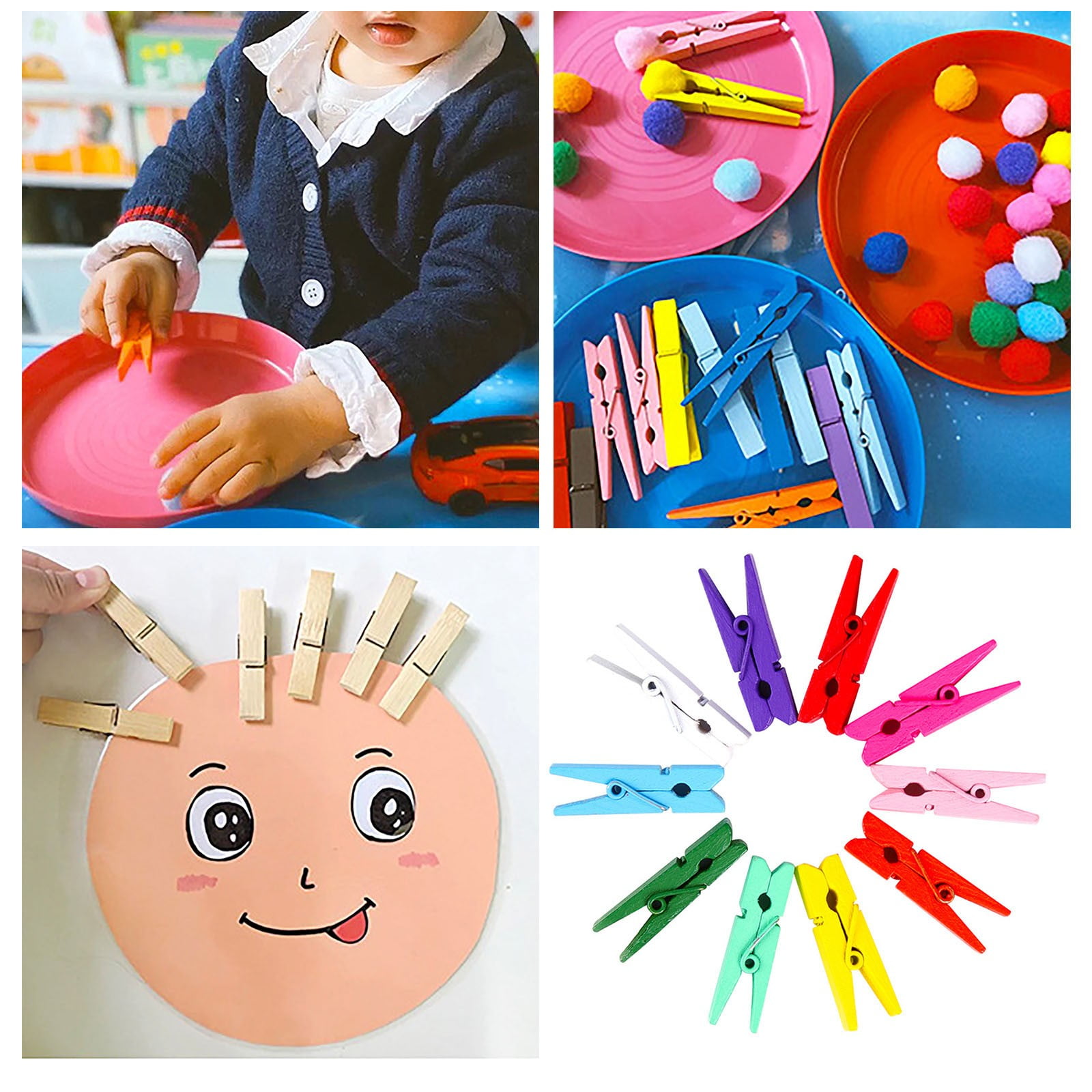 Colored Clothespin Wooden Colored Crafts Clothespin 1.4 Inches Hanging ...