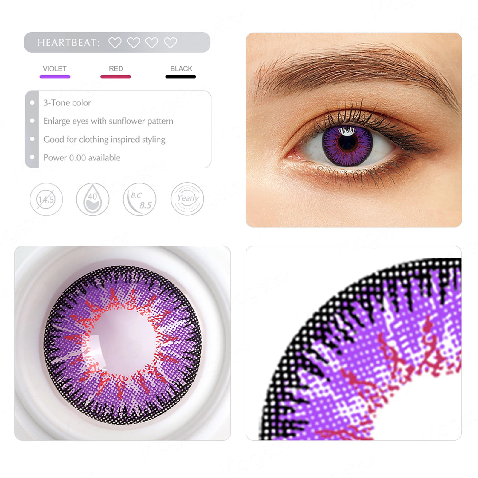 Colored Contact Lenses 1ml Party Eyes Unique Color Lay A Finger On ...