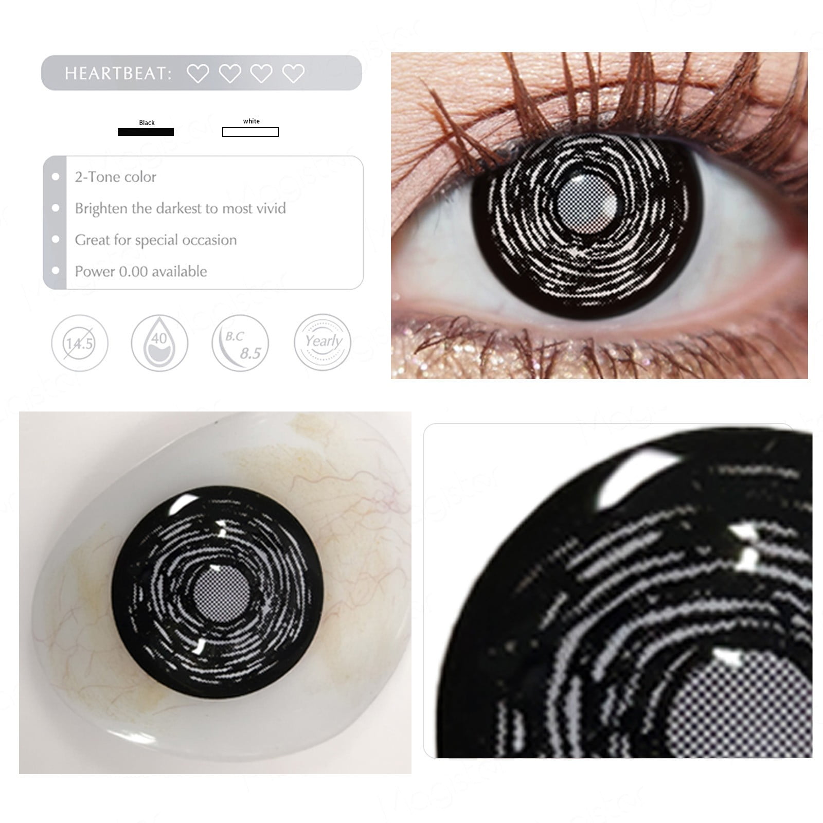 Colored Contact Lenses Holder Box Portable Color Contacts Lens Case with Tweezers Remover Tool ...