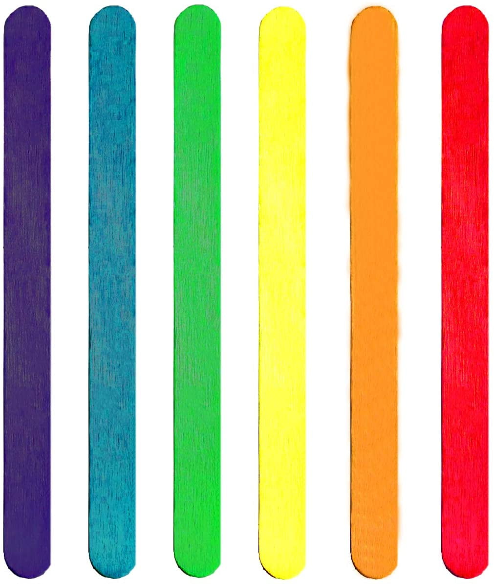 Colored Craft Sticks Long Popsicle Sticks Natural Wood Craft Sticks ...