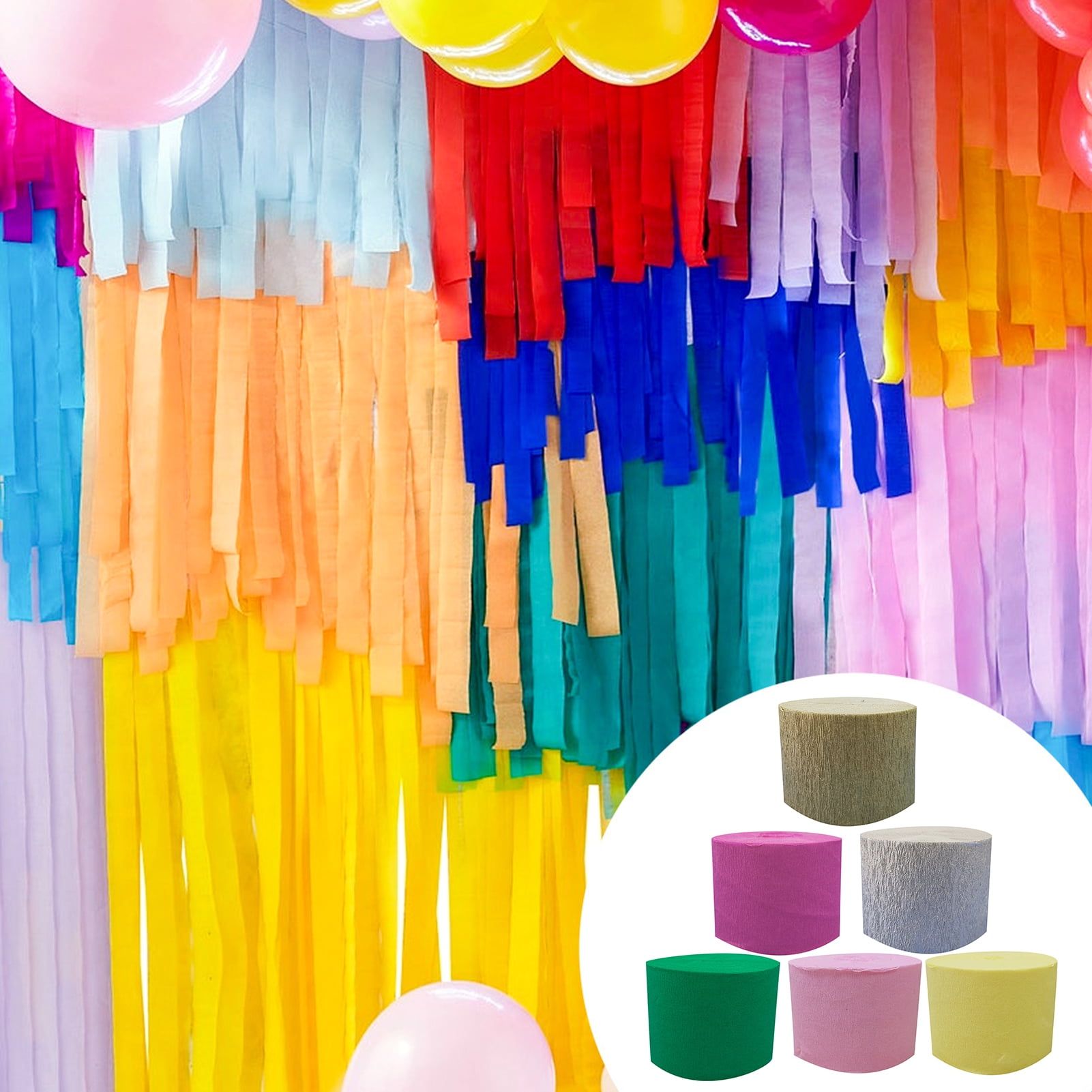 Colored Crepe Paper Ornamental Fadeless Party Decoration Paper Crumpled ...