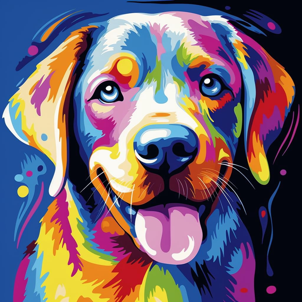 Colored Cute Labrador Puppy 5D Diamond Art Painting by Number Kits for ...