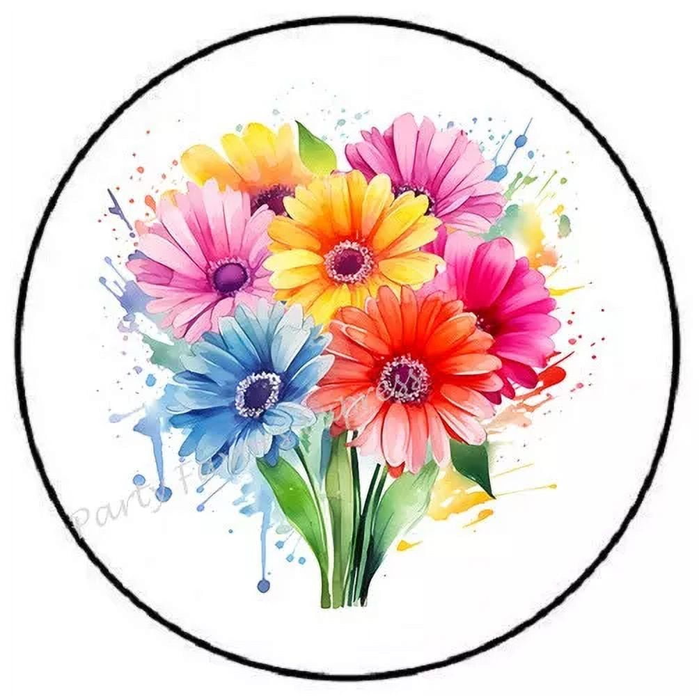 Colored Daisies Daisy Flowers Sticker Party Favors Sticker Envelope ...