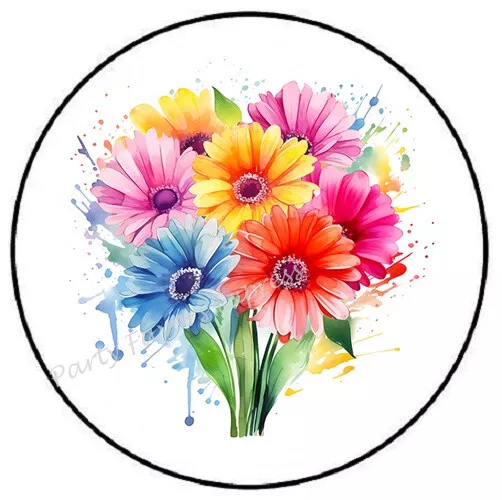 Colored Daisies Daisy Flowers Sticker Party Favors Sticker Envelope ...