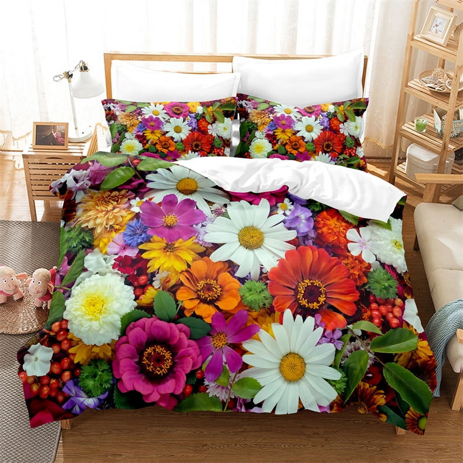 Colored Daisy Bedding Set Duvet Cover High-grade Comforter Bedding Sets ...