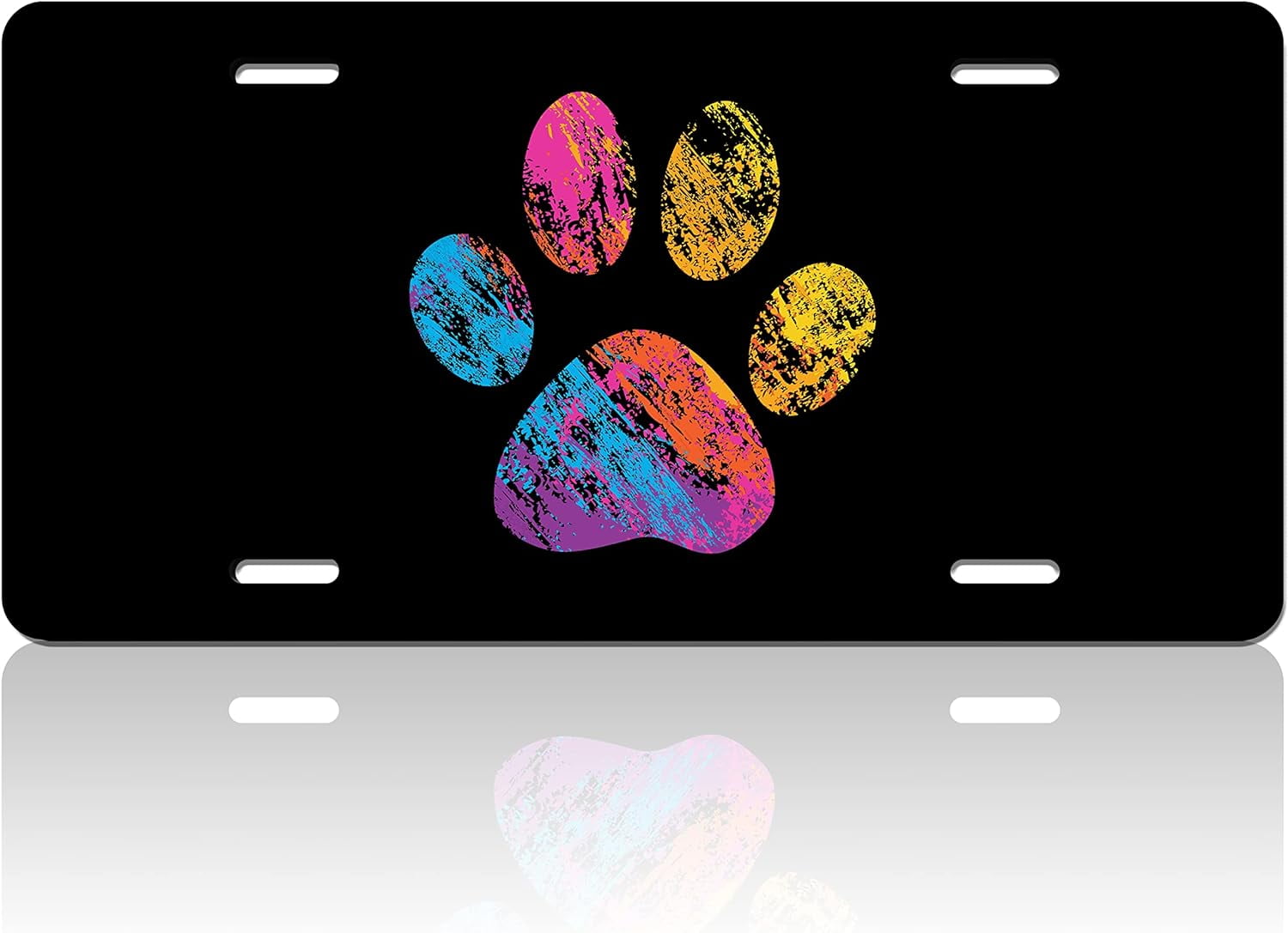 Colored Dog Paws License Plate Cover Animal License Plate Funny Pet for ...