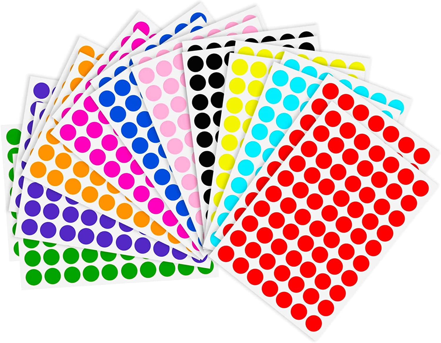 Colored Dot Stickers-2800 PCS Round Color Coding Labels-10 Color Circle ...