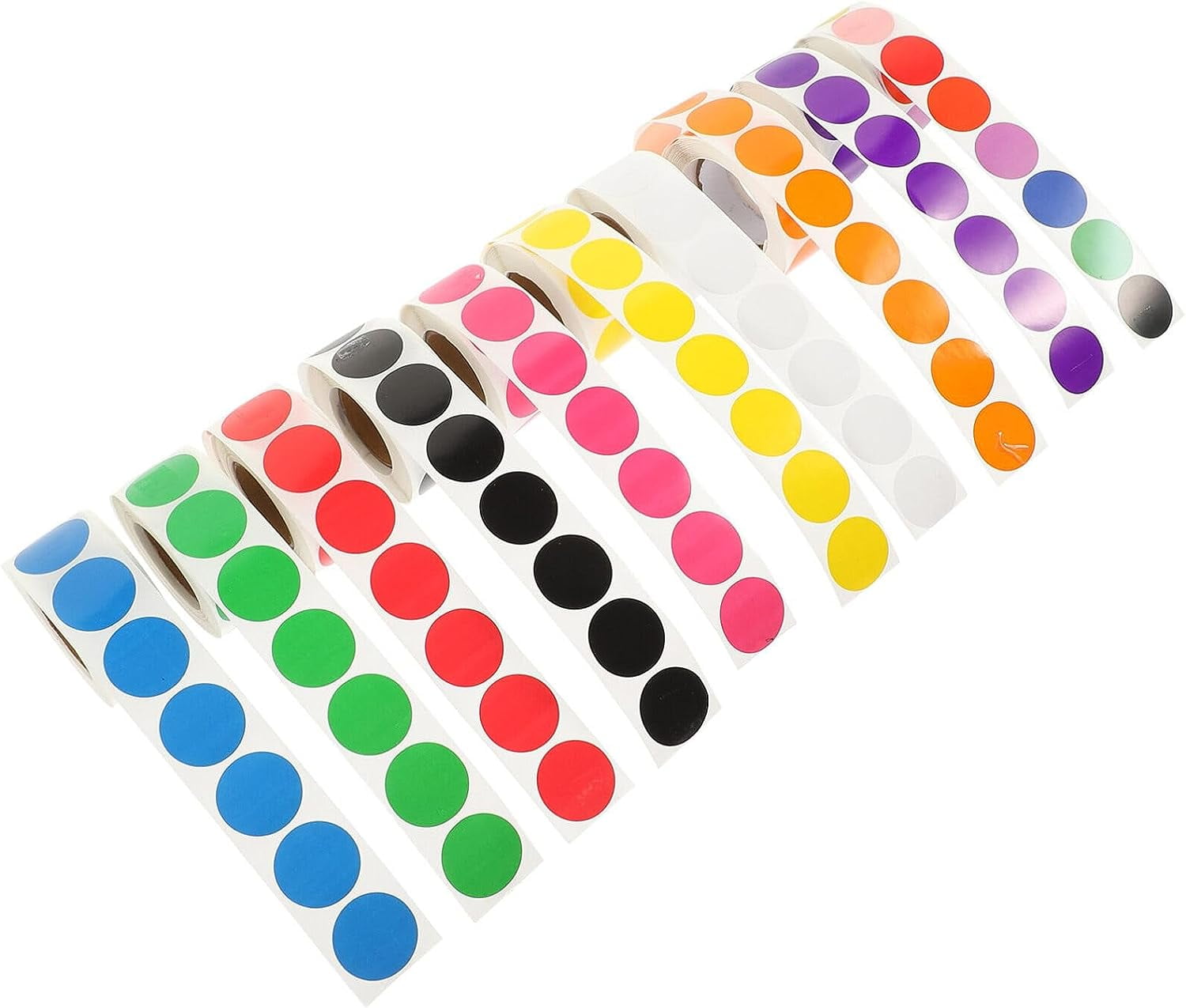 Colored Dot Stickers Labels 10 Rolls Circle Round Classification Labels ...
