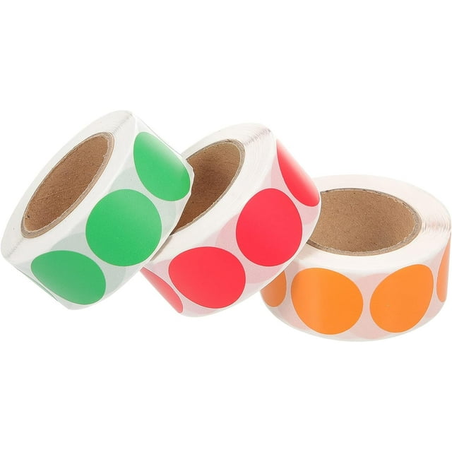Colored Dot Stickers Round Color Coding Labels 3 Rolls of Circle Dots ...