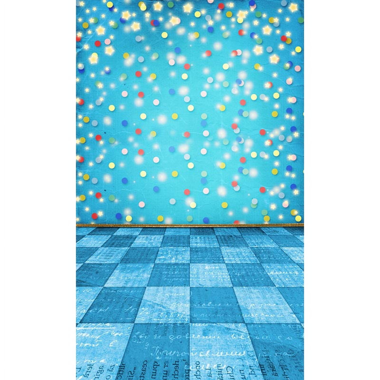Colored Dots Photography Backdrops Blue Square Floor 3D Backgrounds for ...