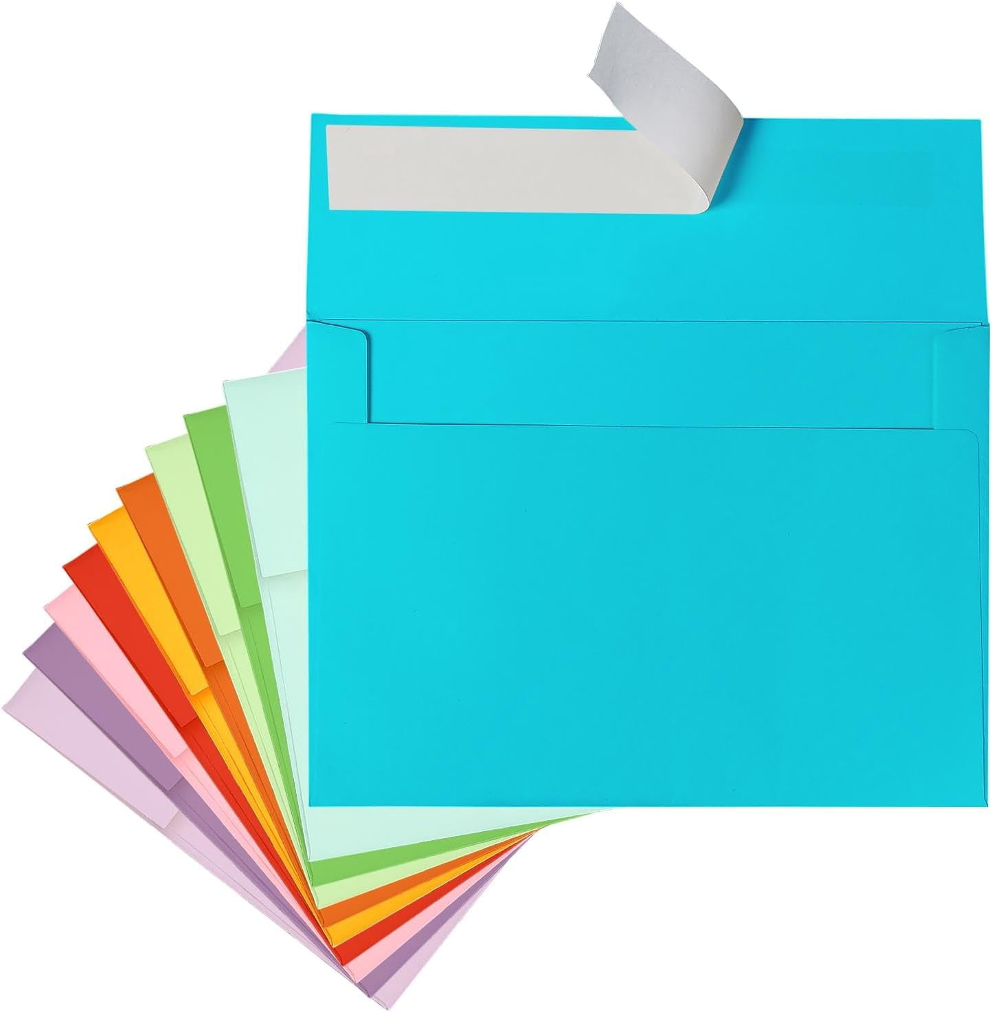 Colored Envelopes Self Seal A7 50 Pack, 10 Colors, 5.25 x 7.25 ...