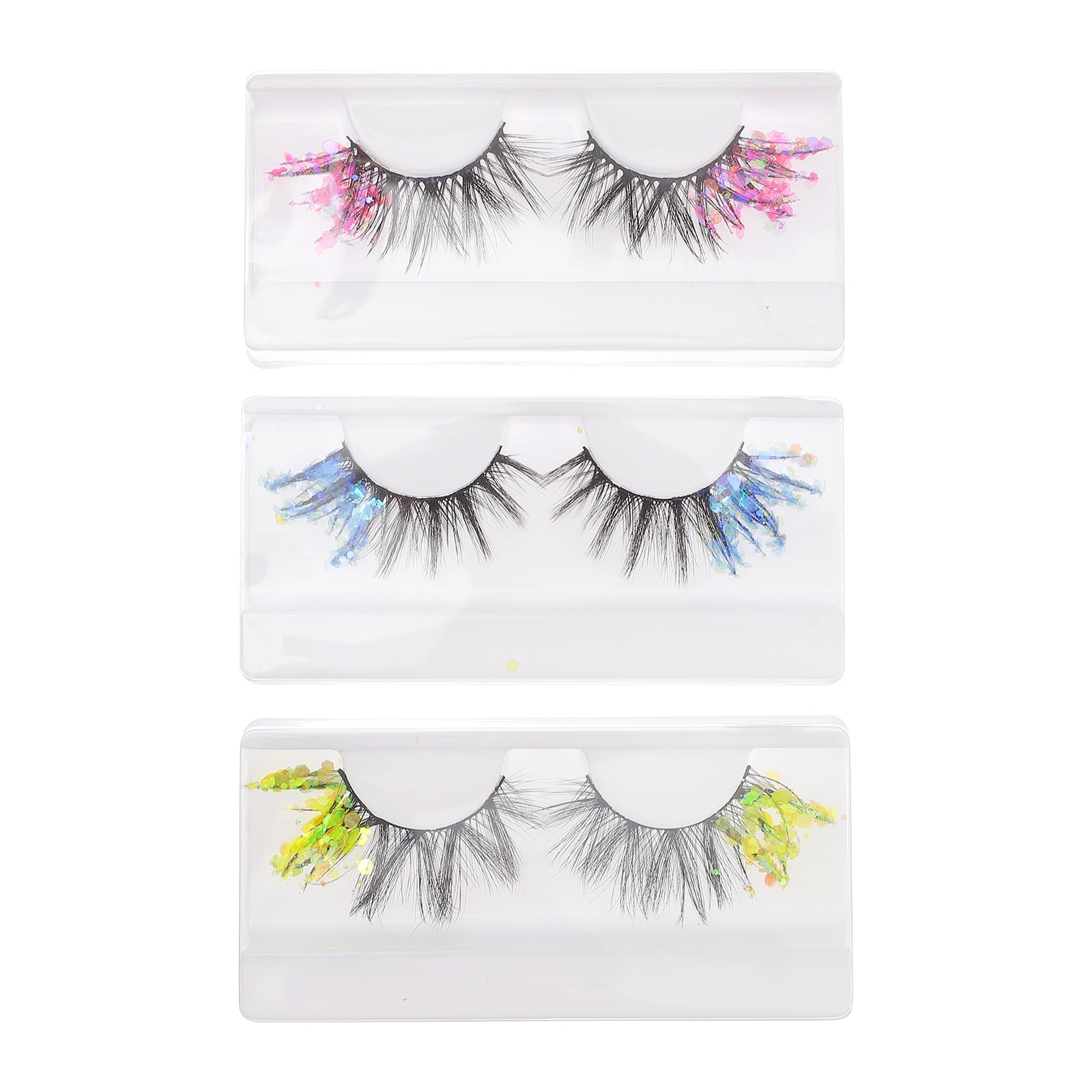 Colored False Eyelashes 9 Pairs Fake Glitter Extensions Costume ...