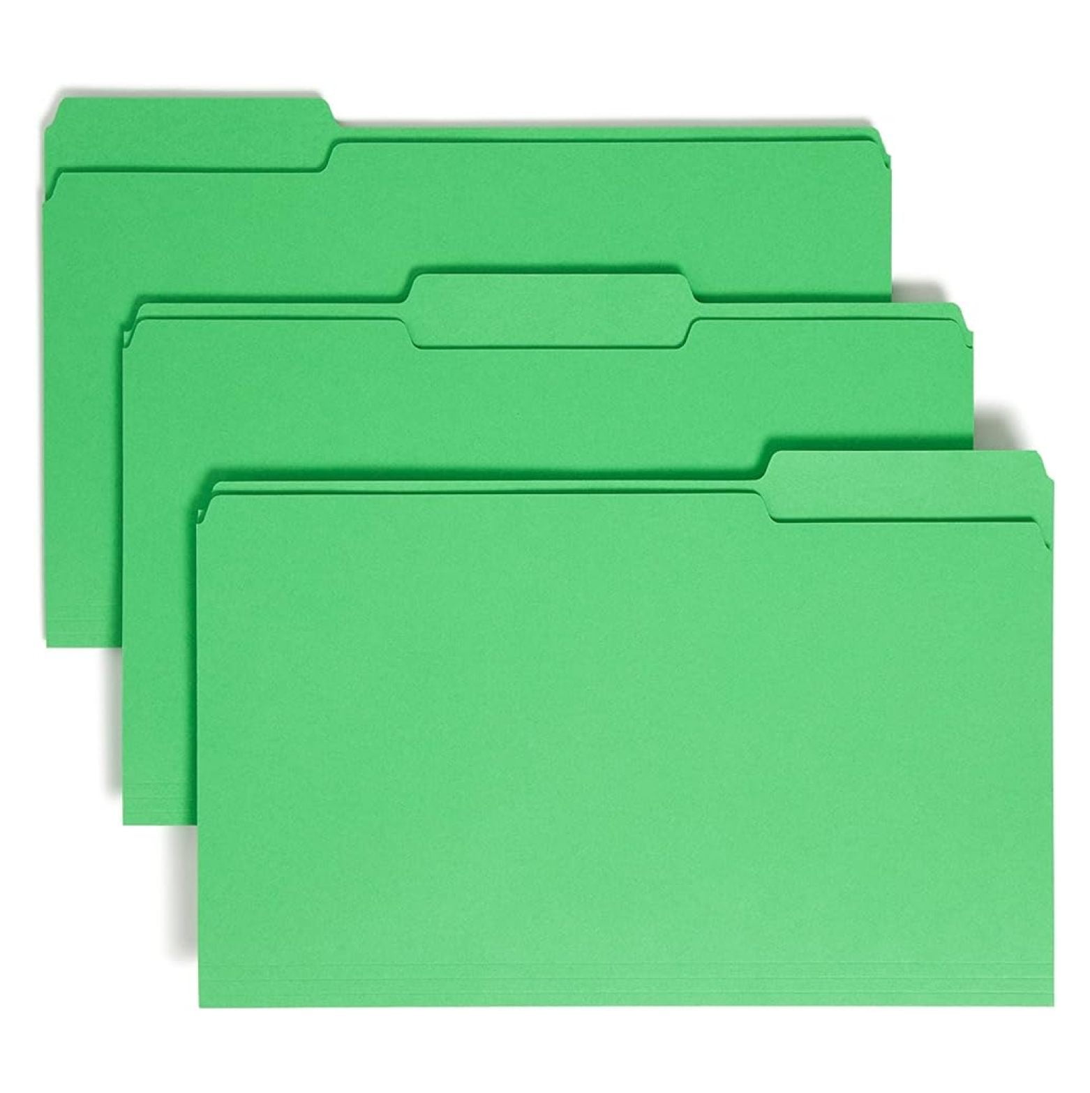 Colored File Folder, 1/3-Cut Tab, Legal Size, Green, 100 per Box (17143 ...