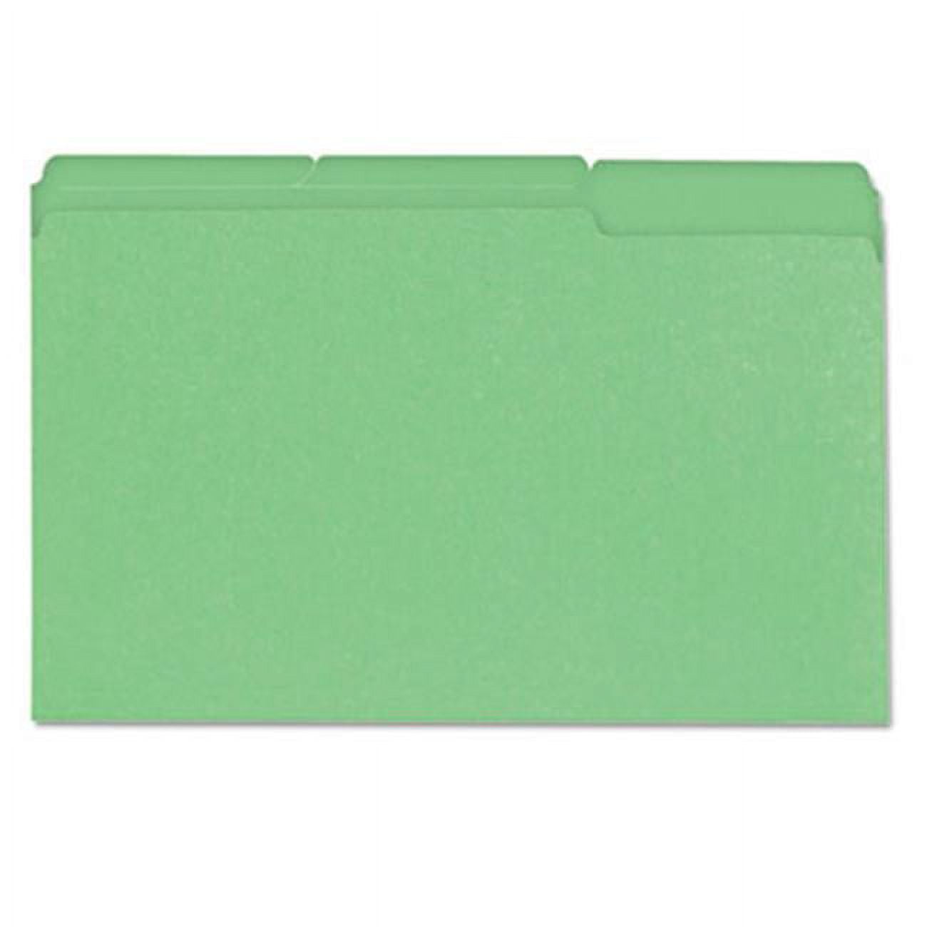 Colored File Folder, .33 Cut One-Ply Tab, Legal, Bright Green, 100-Box ...