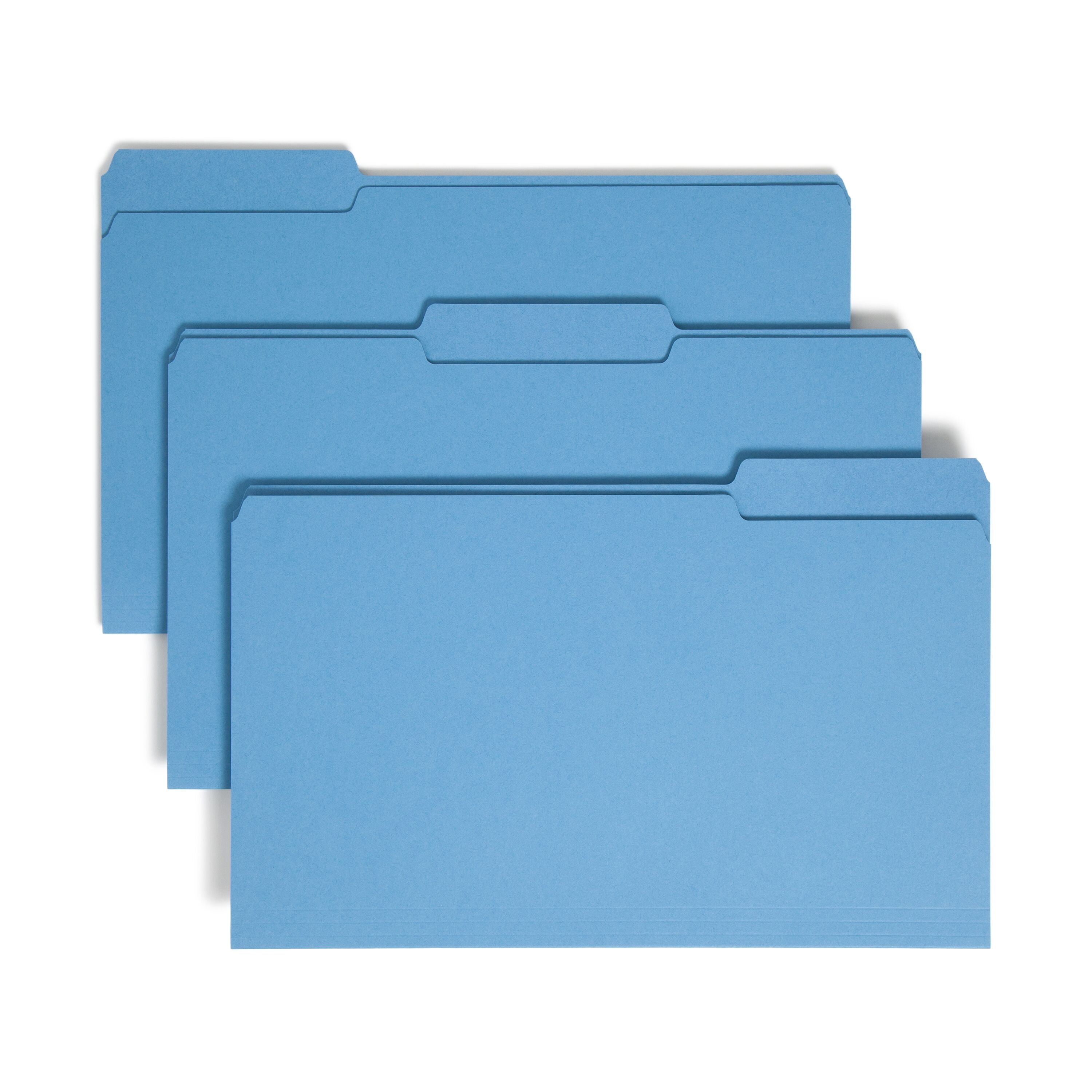Colored File Folders 1/3-Cut Tabs, Legal Size, Blue, 100/Box - Walmart.com