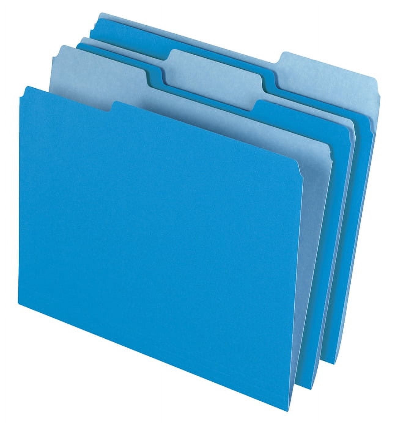 "Colored File Folders, 1/3-Cut Tabs, Letter Size, Blue/light Blue, 100 ...