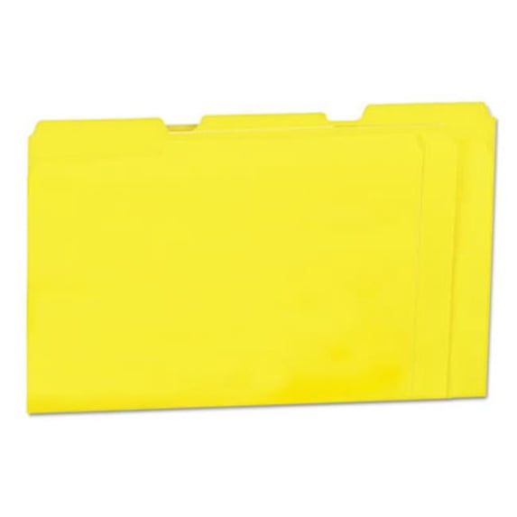 Colored File Folders, .33 Cut One-Ply Top Tab, Letter, Yellow, 100-Box ...