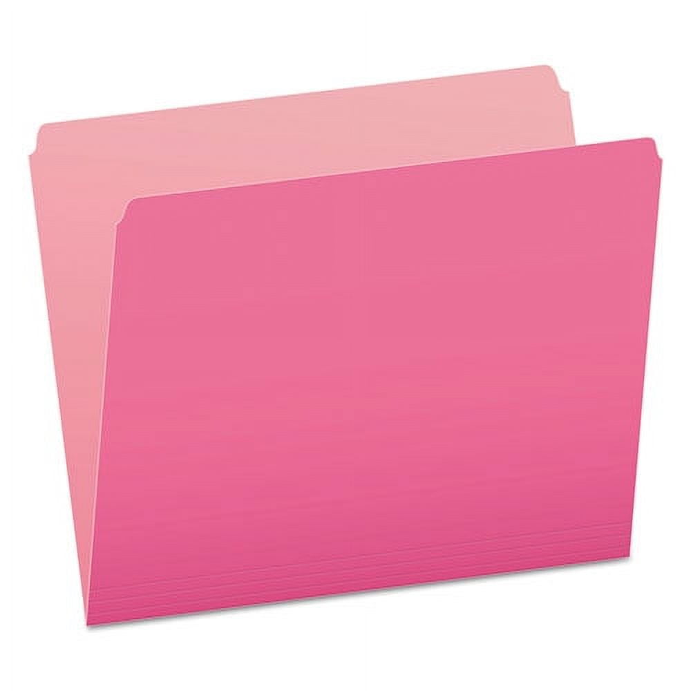 "Colored File Folders, Straight Tabs, Letter Size, Pink/Light Pink, 100 ...