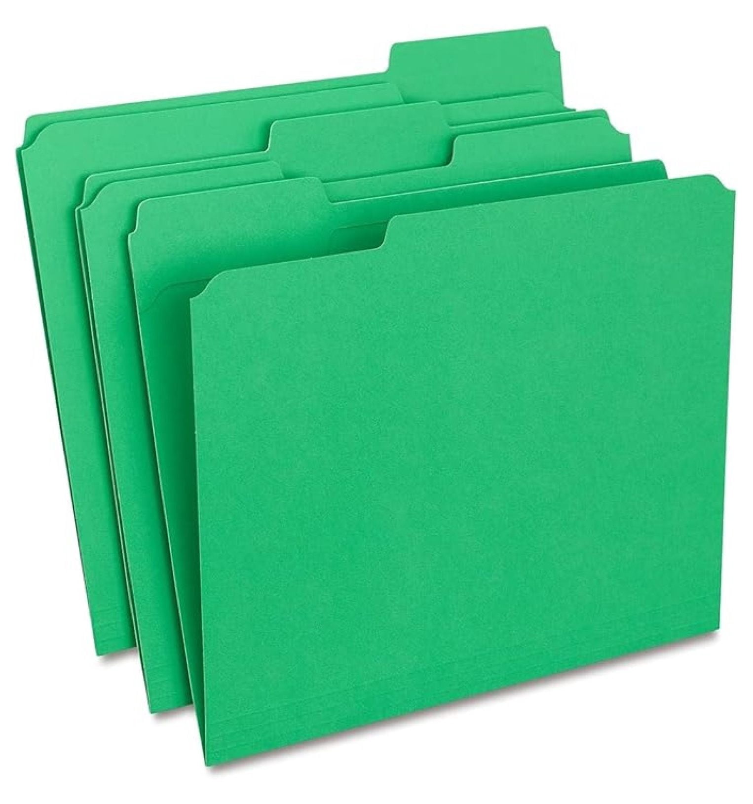 Colored File Folders w/Reinforced Tabs Letter 3 Tab Green 100/Box ...