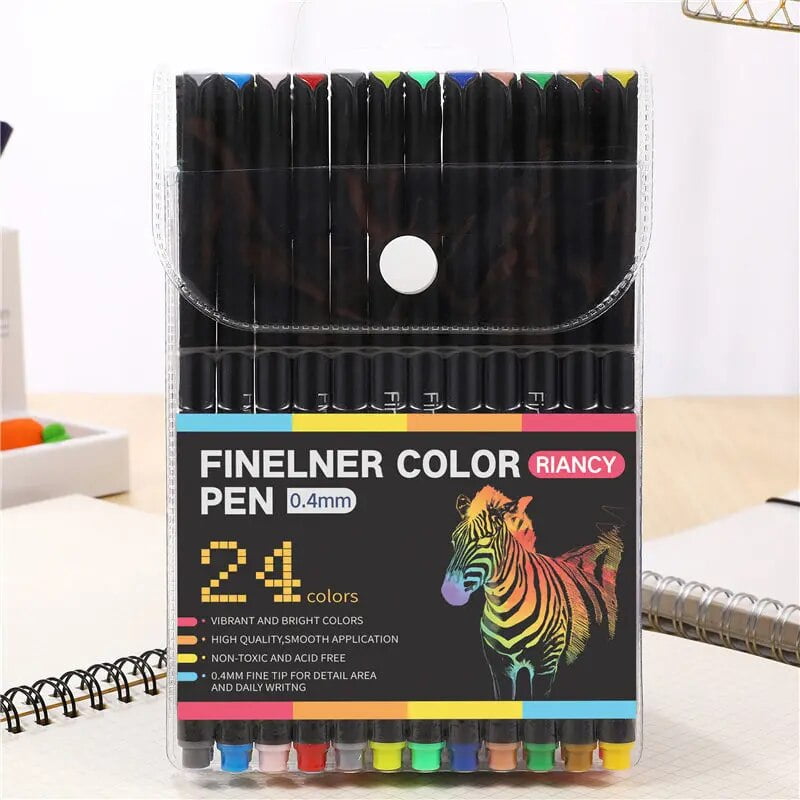 Colored Fine Liner Pen Set Journal Markers Pen 0.4mm Micron Fineliners ...