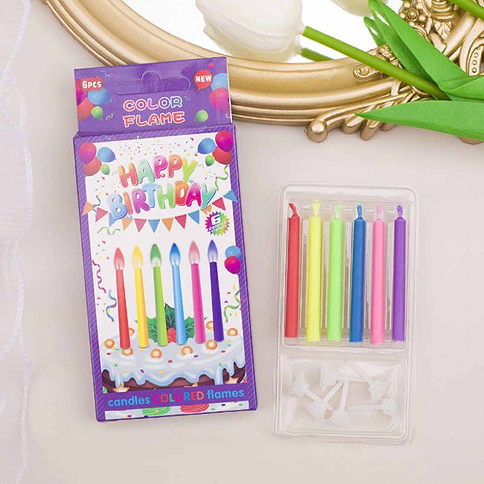 Colored Flame Candles Birthday Candles Party Cake Candles Cool And Good ...