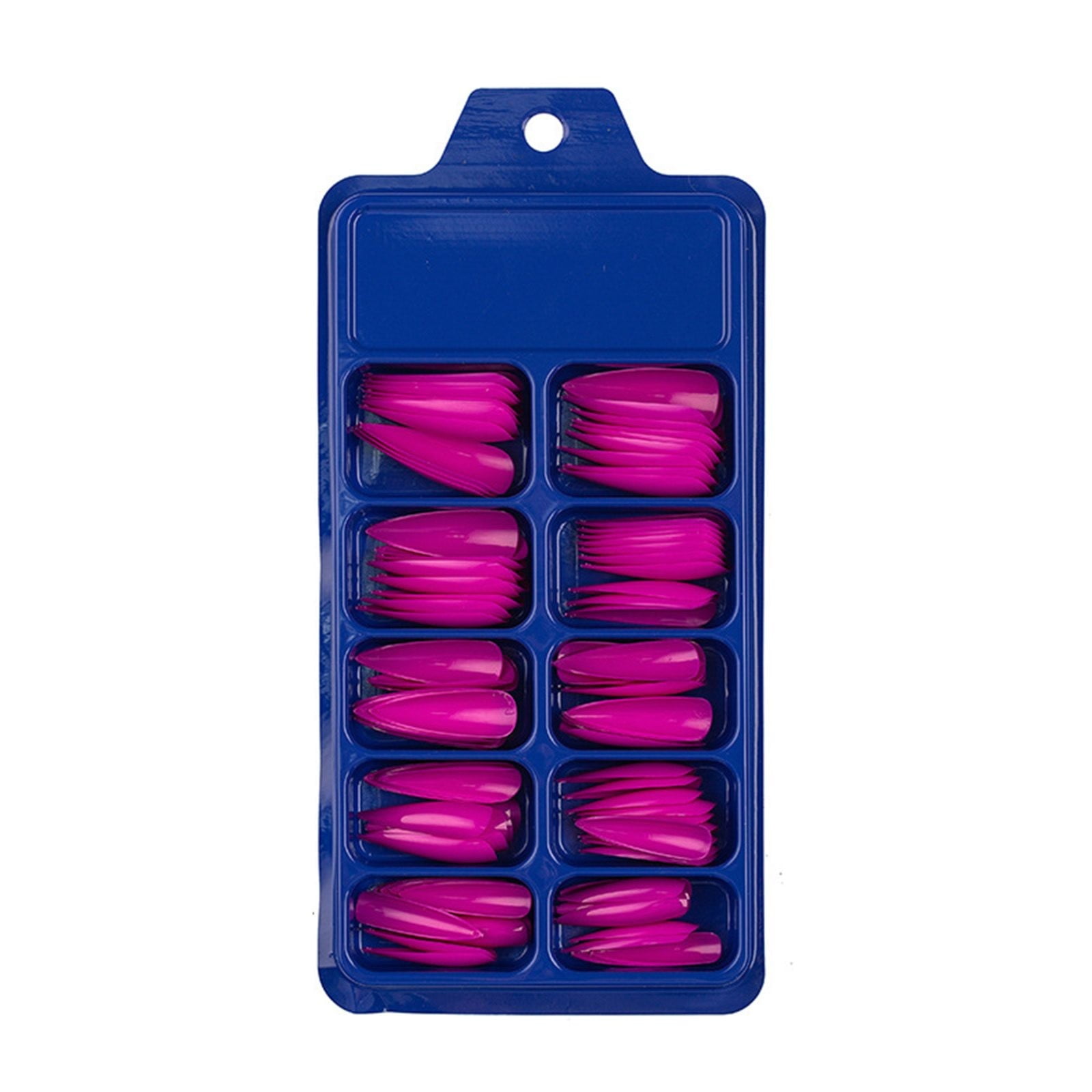 Colored Full Cover Stiletto Press-On Nails | Long Pointed False Nails ...