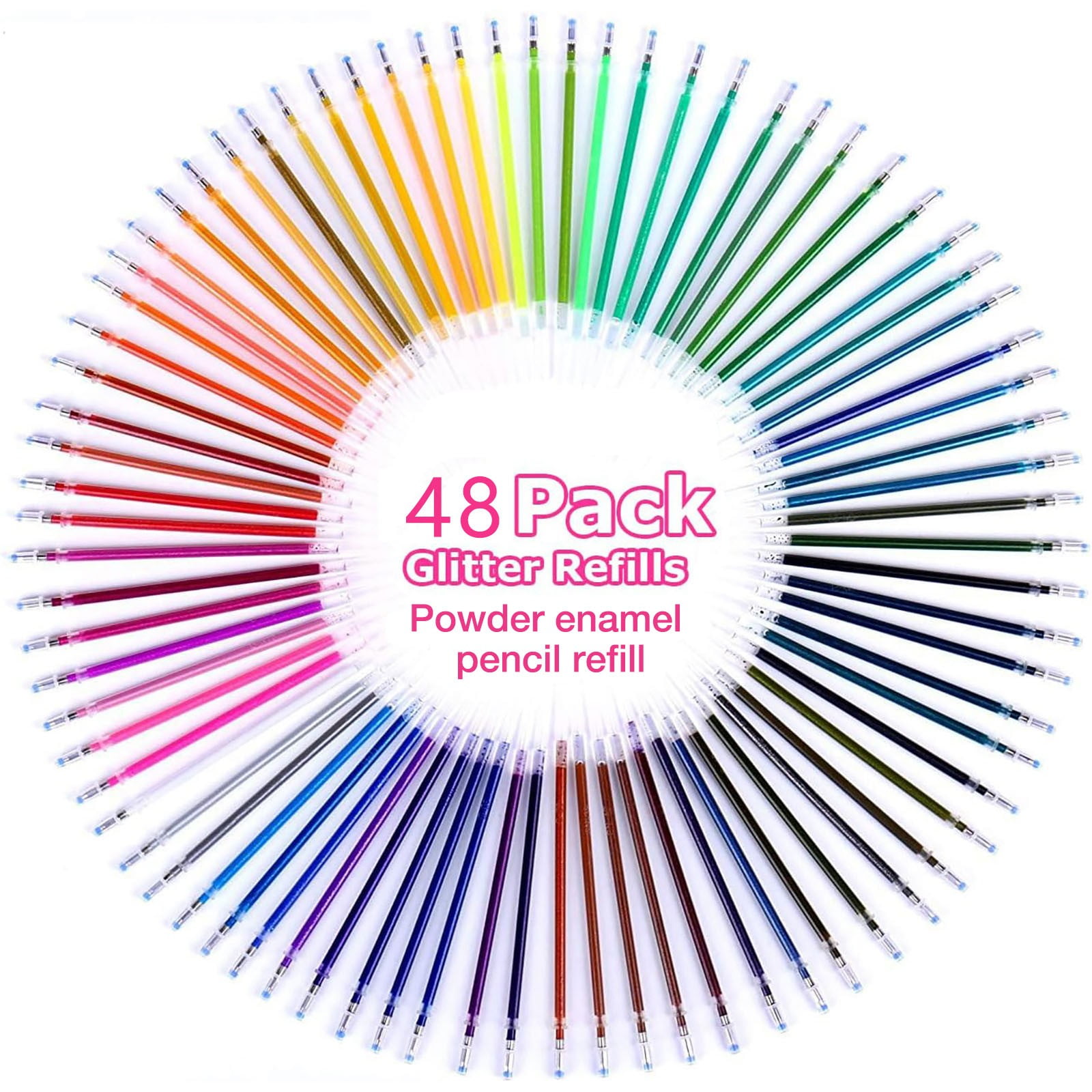 Colored Gel Pen Refill Set (48 Pieces in 1 Set) 48Pc Pastel Refills ...