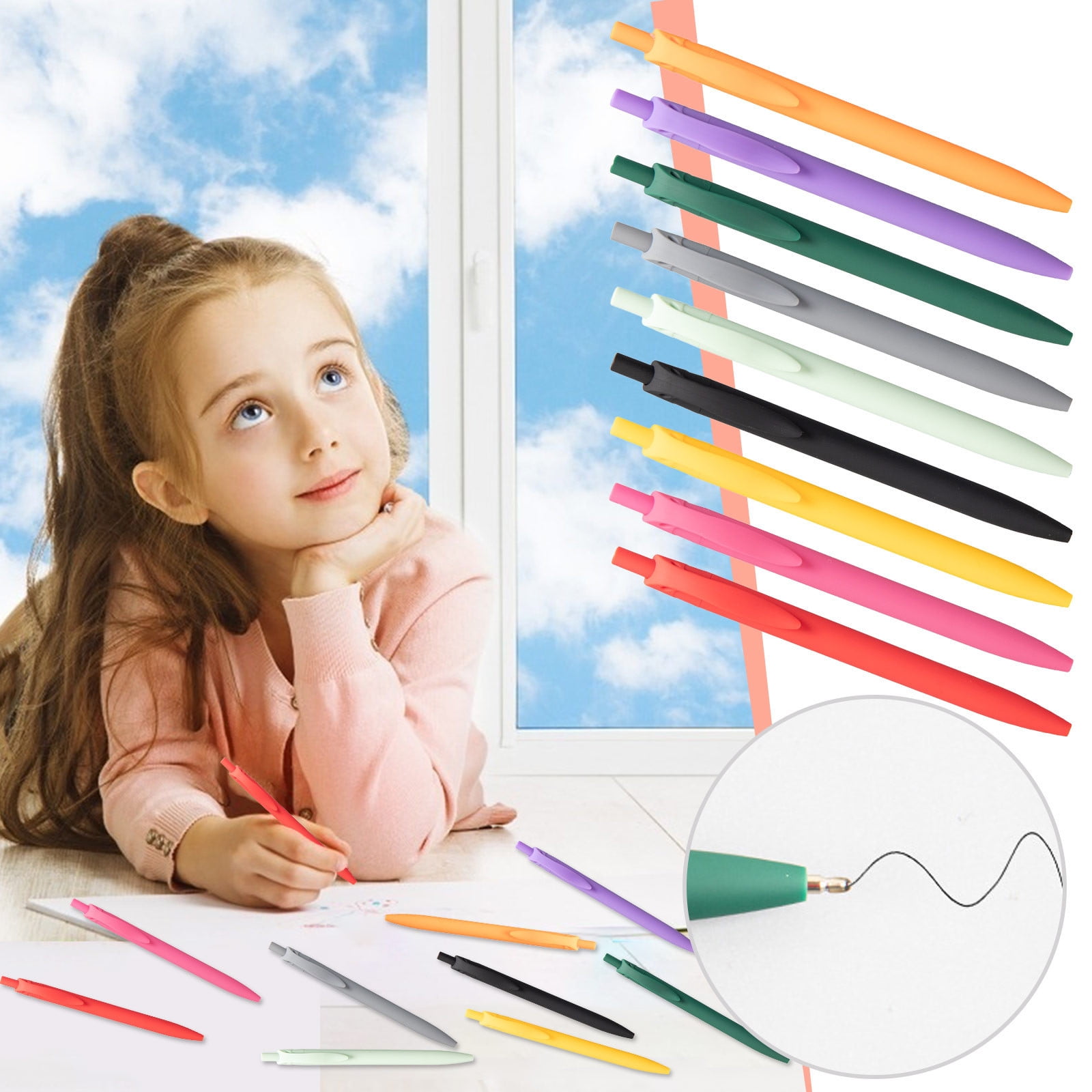 Colored Gel Pens 0.5mm Retractable | Smooth No-Skip Writing | Non-Bleeding Fade-Resistant Ink ...