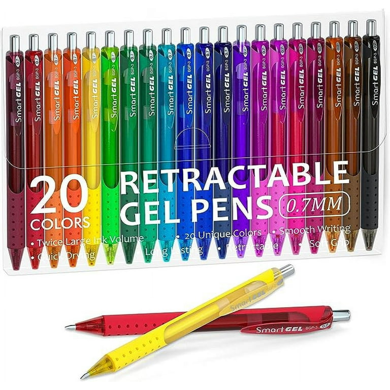 Shuttle Art 20 Colors Medium Point Gel Pens Retractable Comfortable Grip School Supplies Walmart