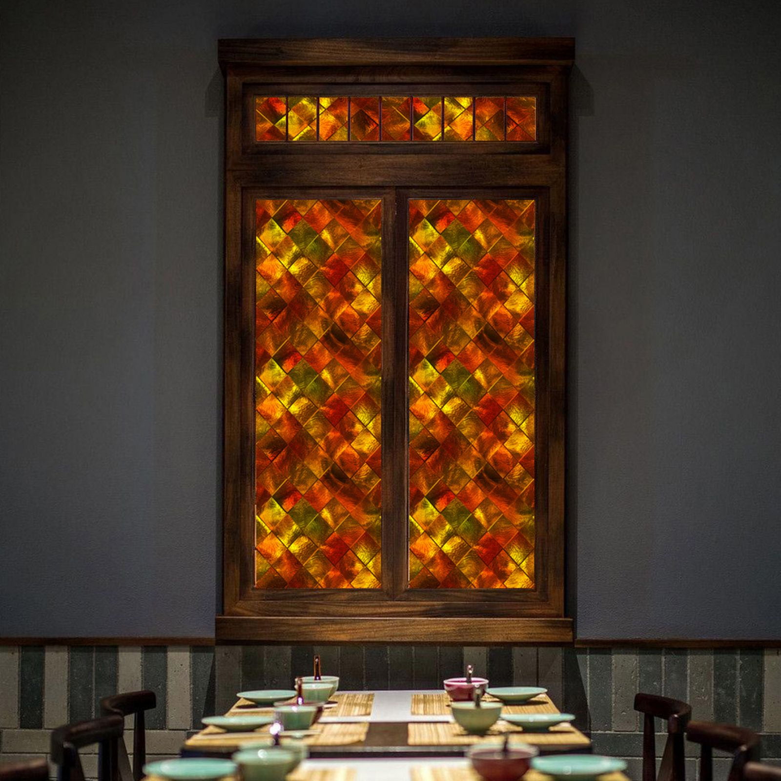 Colored Geometry Window Privacy Films, Light Filtering Static Clings ...