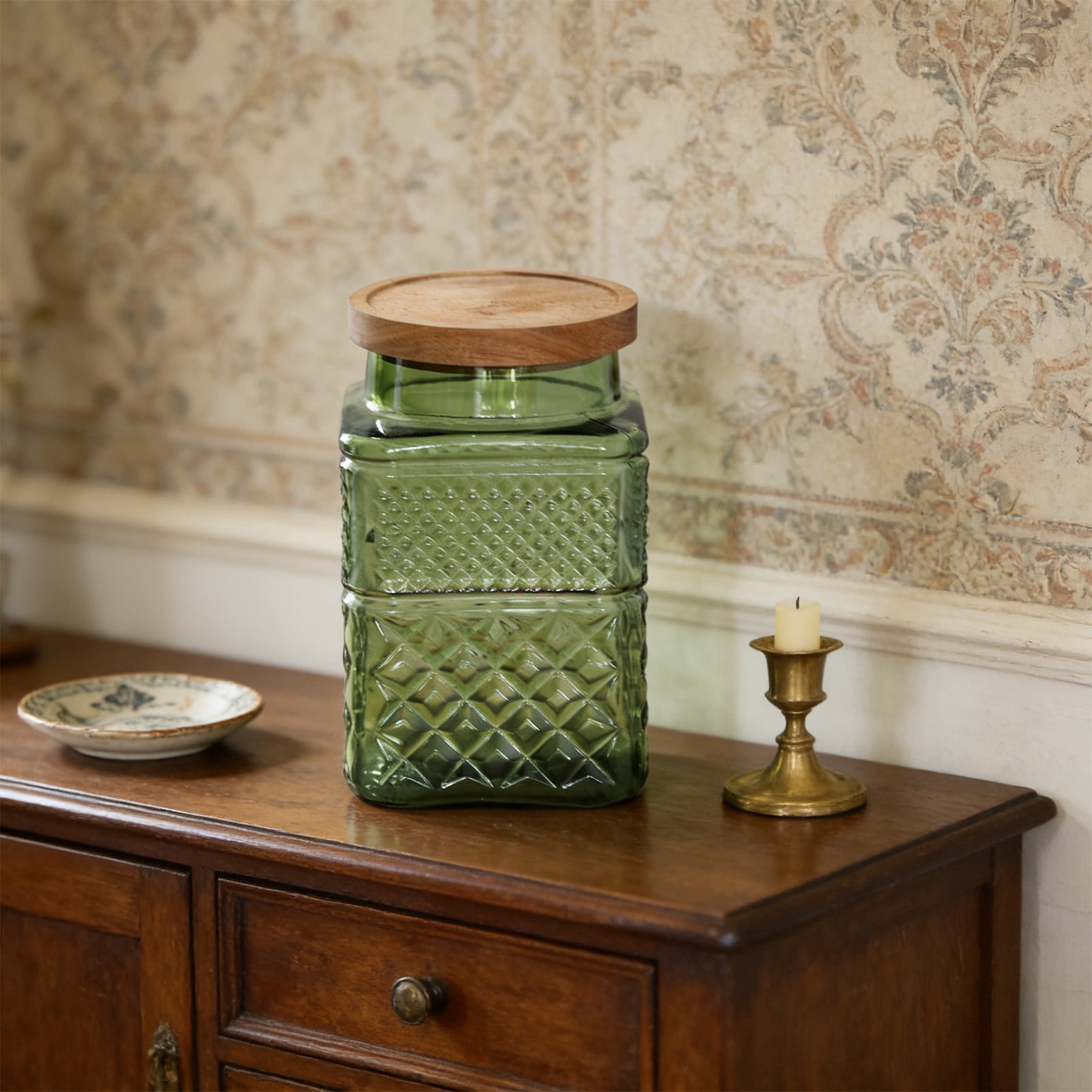 Colored Glass Storage Jars with Airtight Lid, Food Grade Dry Goods ...
