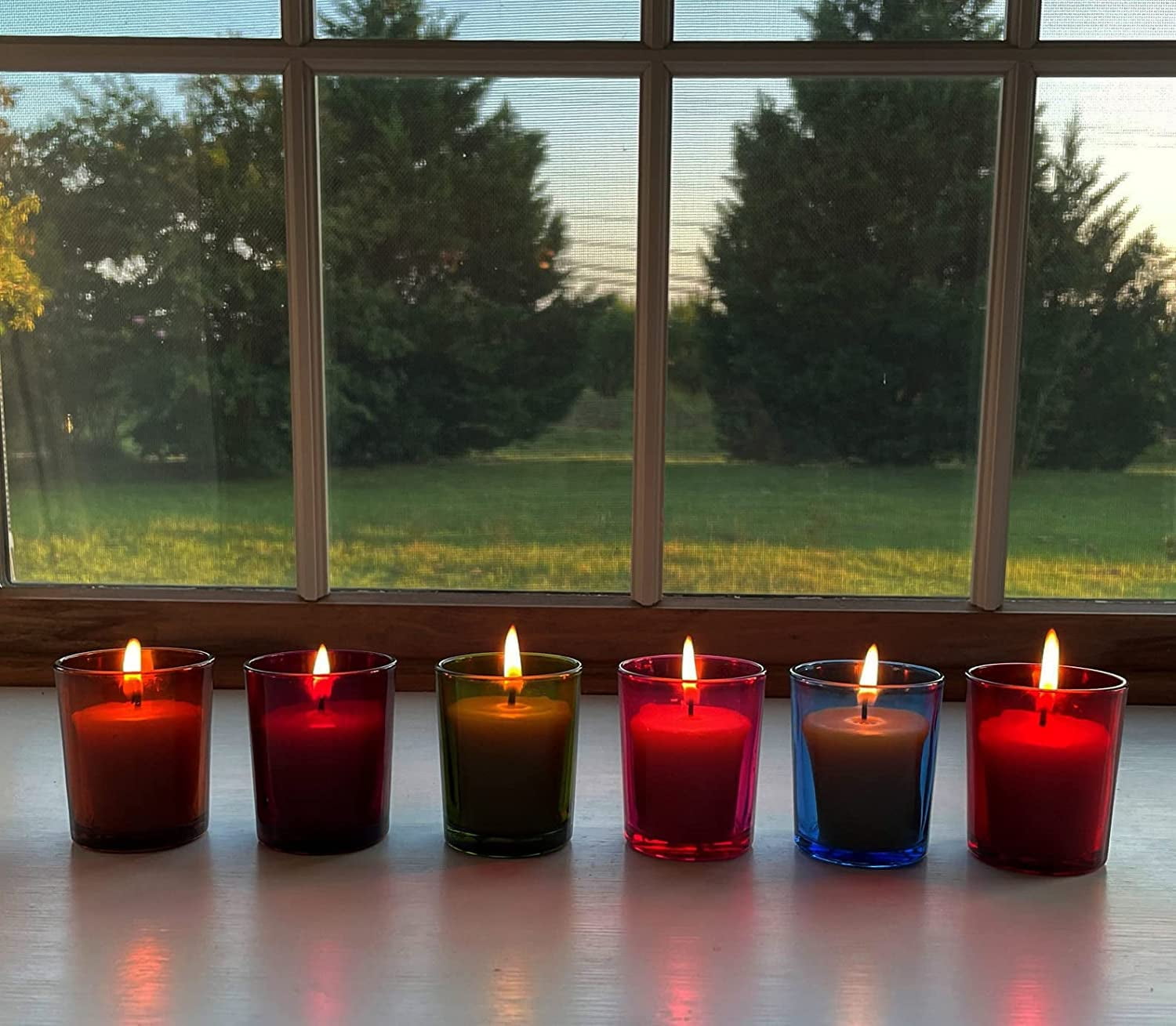 Colored Glass Votive Holders/With or Without Beeswax Candles/Container ...