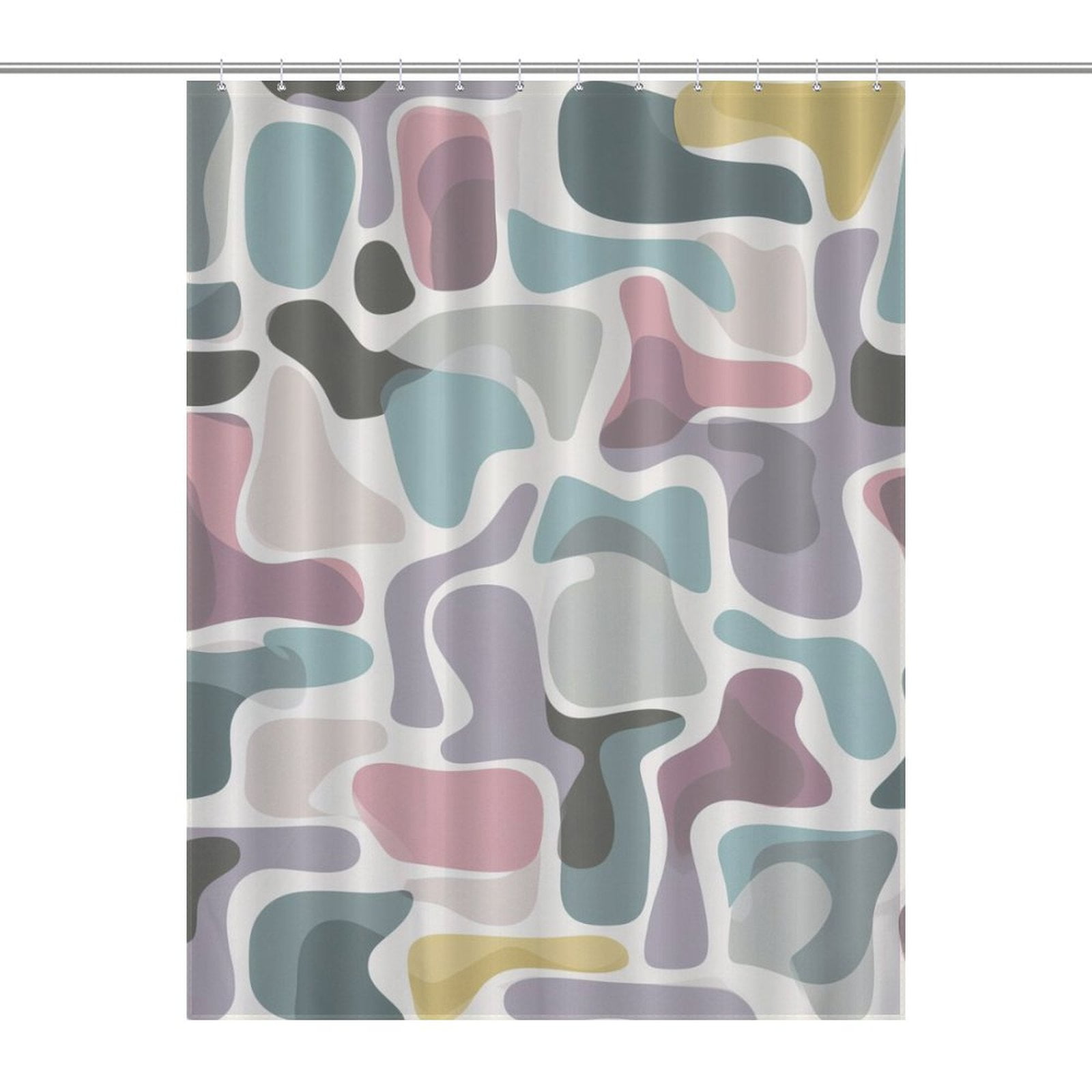 Colored Grid Geometry Cloth Fabric Bathroom Decor Set with Hooks ...