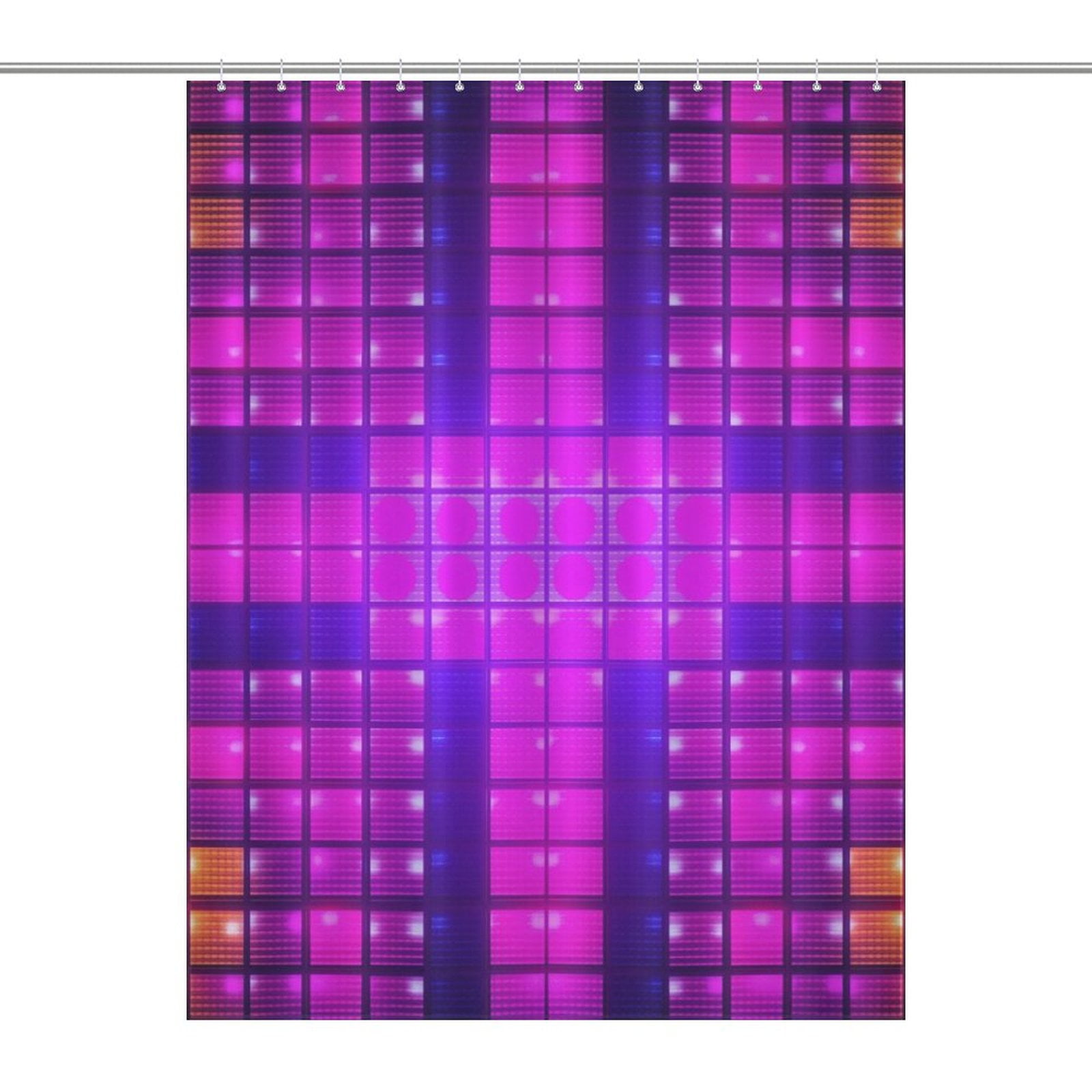 Colored Grid Geometry Cloth Fabric Bathroom Decor Set with Hooks ...