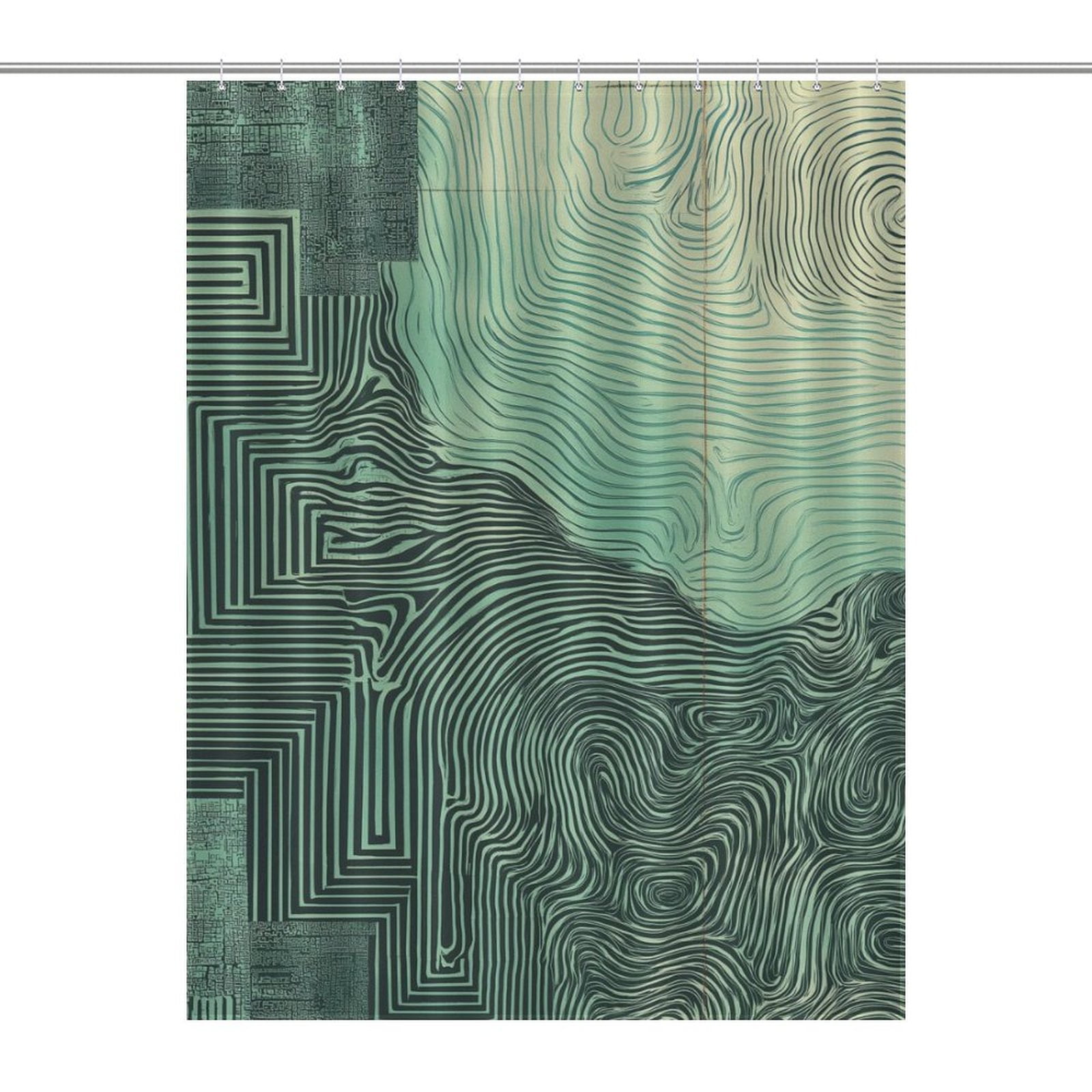 Colored Grid Geometry Cloth Fabric Bathroom Decor Set with Hooks ...