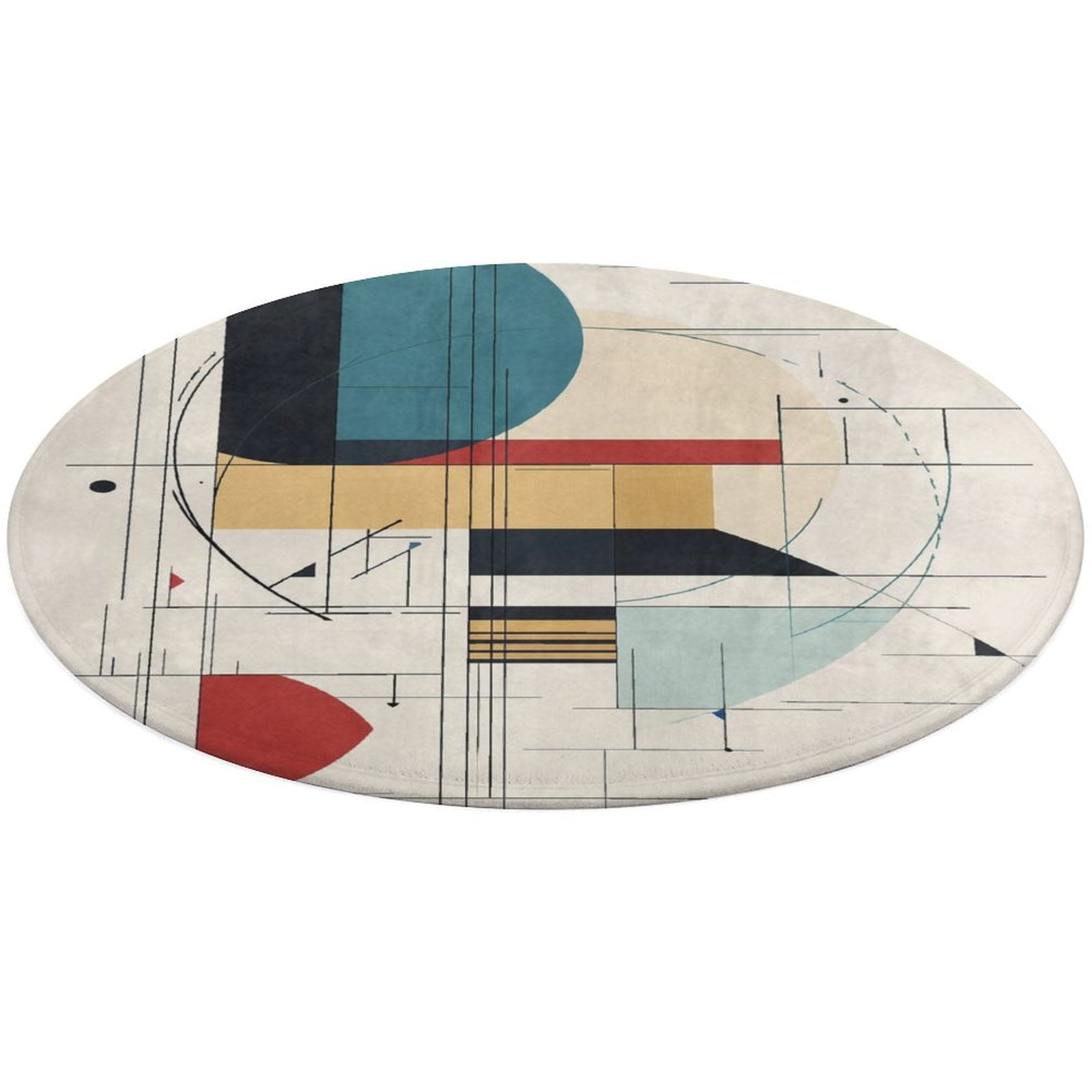 Colored Grid Geometry Round Carpet Living Room Carpet Modern And ...