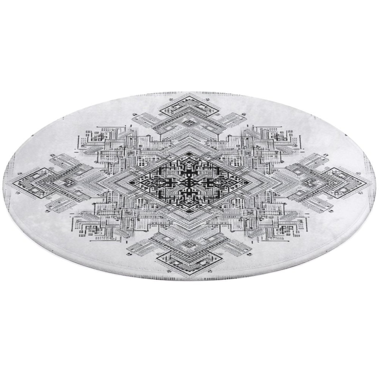 Colored Grid Geometry Round Carpet Living Room Carpet Modern And ...