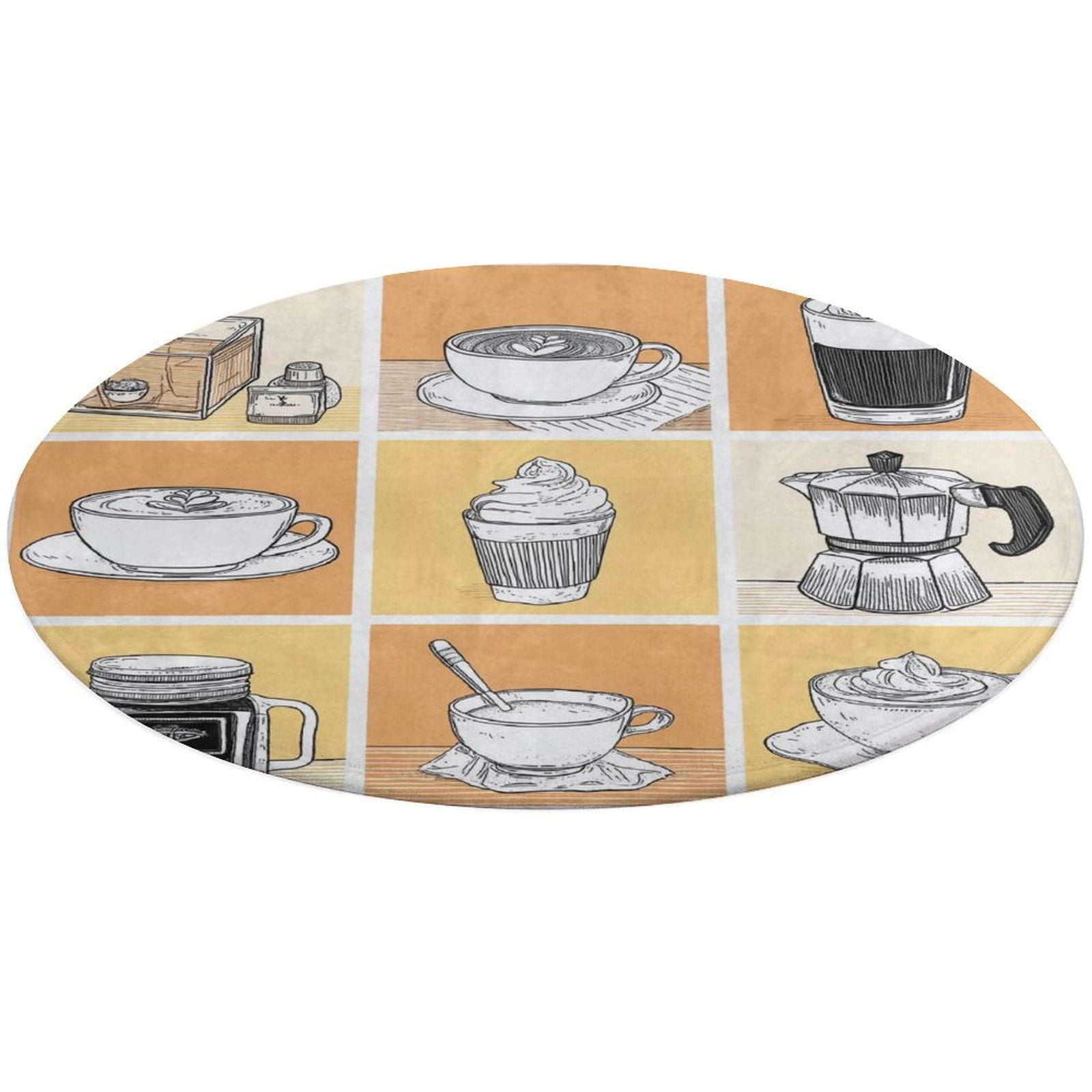 Colored Grid Geometry Round Carpet Living Room Carpet Modern And ...