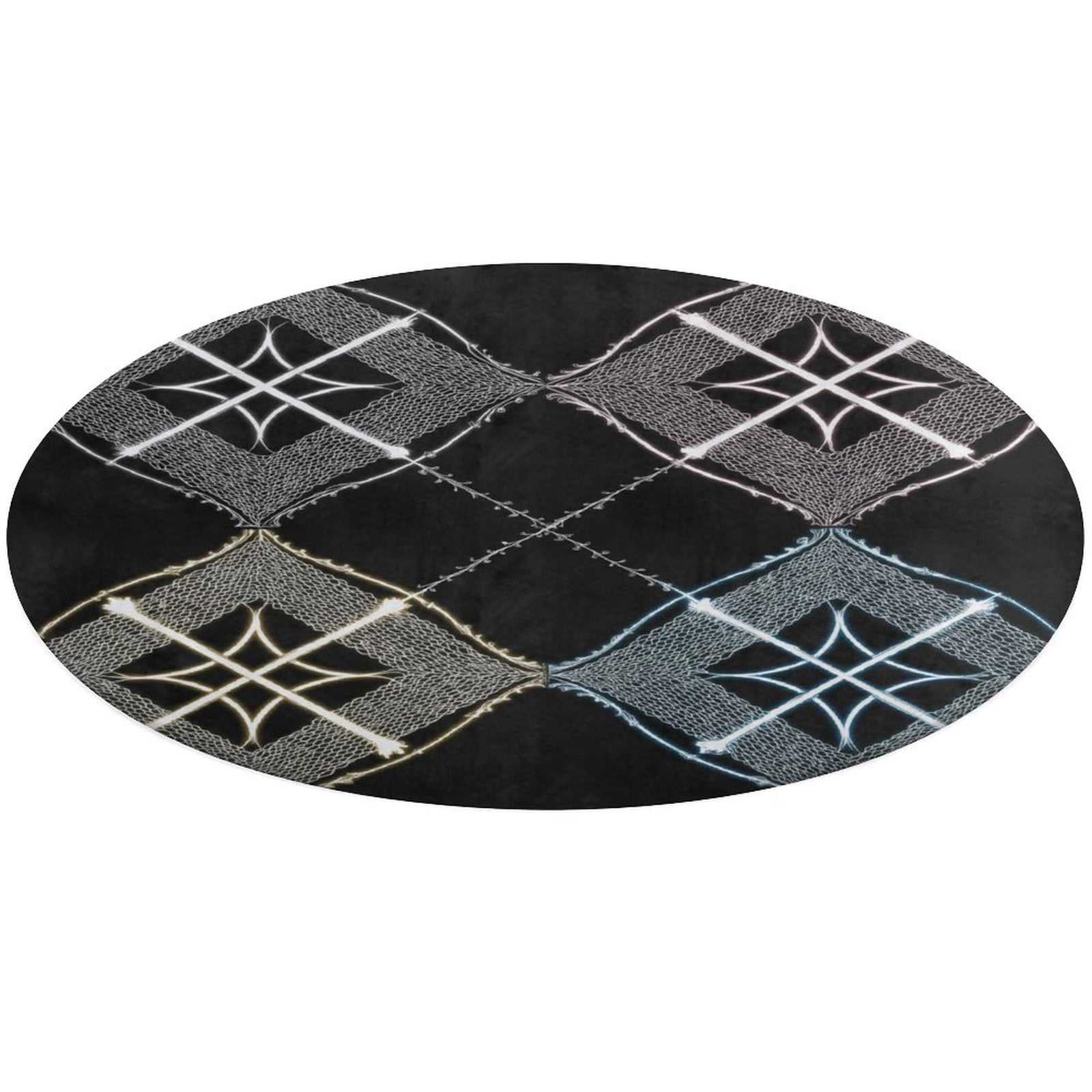Colored Grid Geometry Round Carpet Living Room Carpet Modern And ...