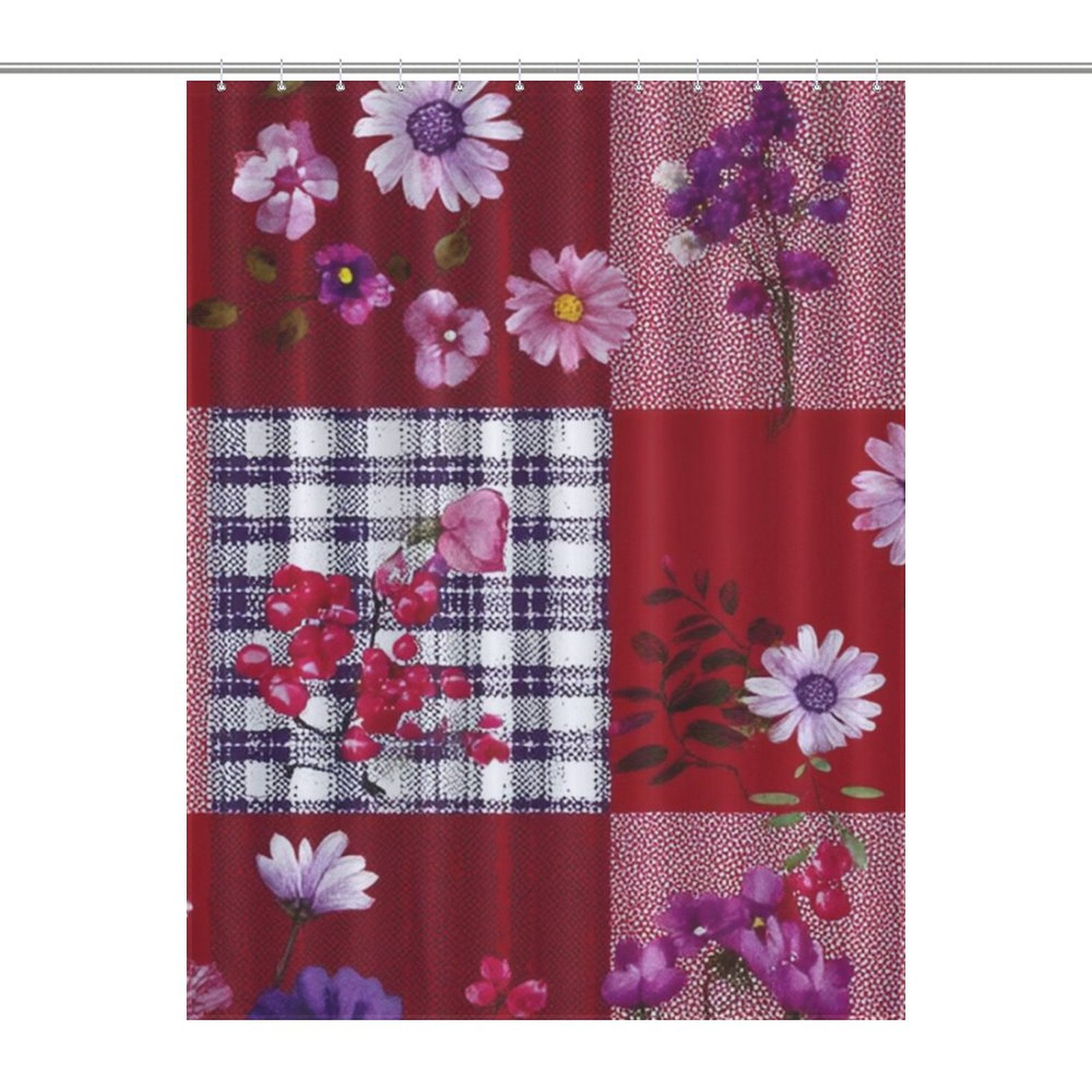 Colored Grid Geometry Shower Curtain for Bathroom Bath Curtain ...