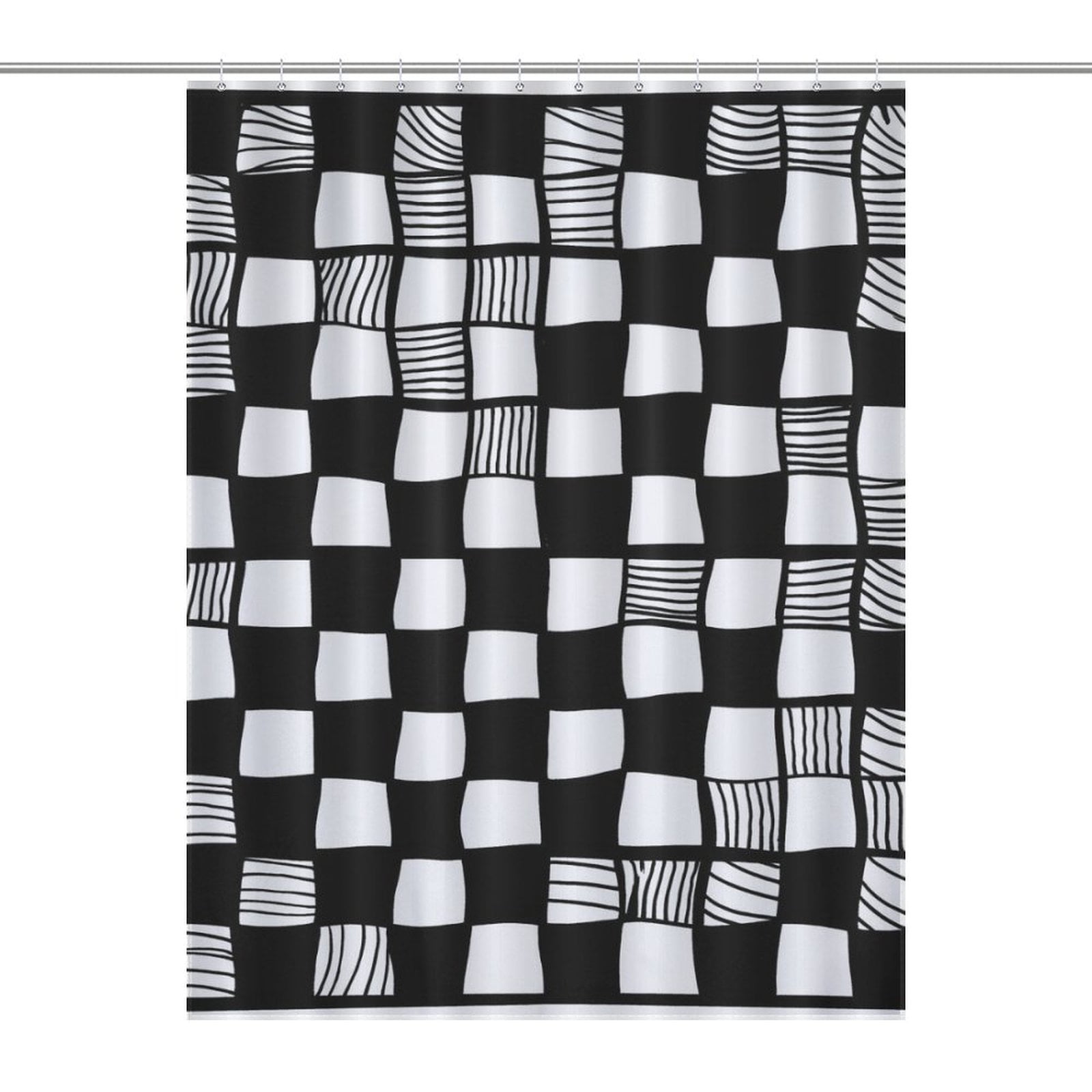 Colored Grid Geometry Shower Curtains - Bath Shower Curtain Set with 12 ...