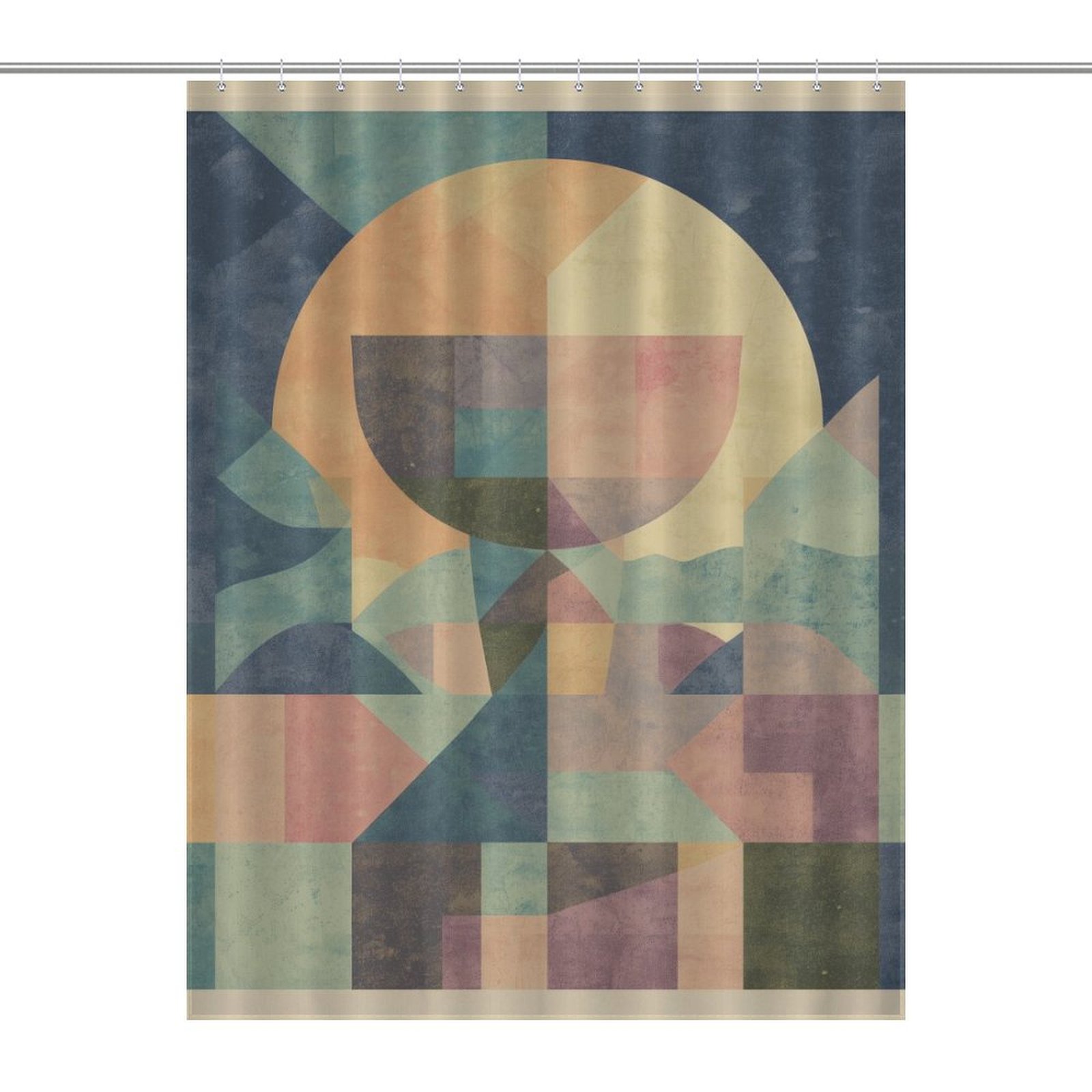 Colored Grid Geometry Shower Curtains - Bath Shower Curtain Set with 12 ...