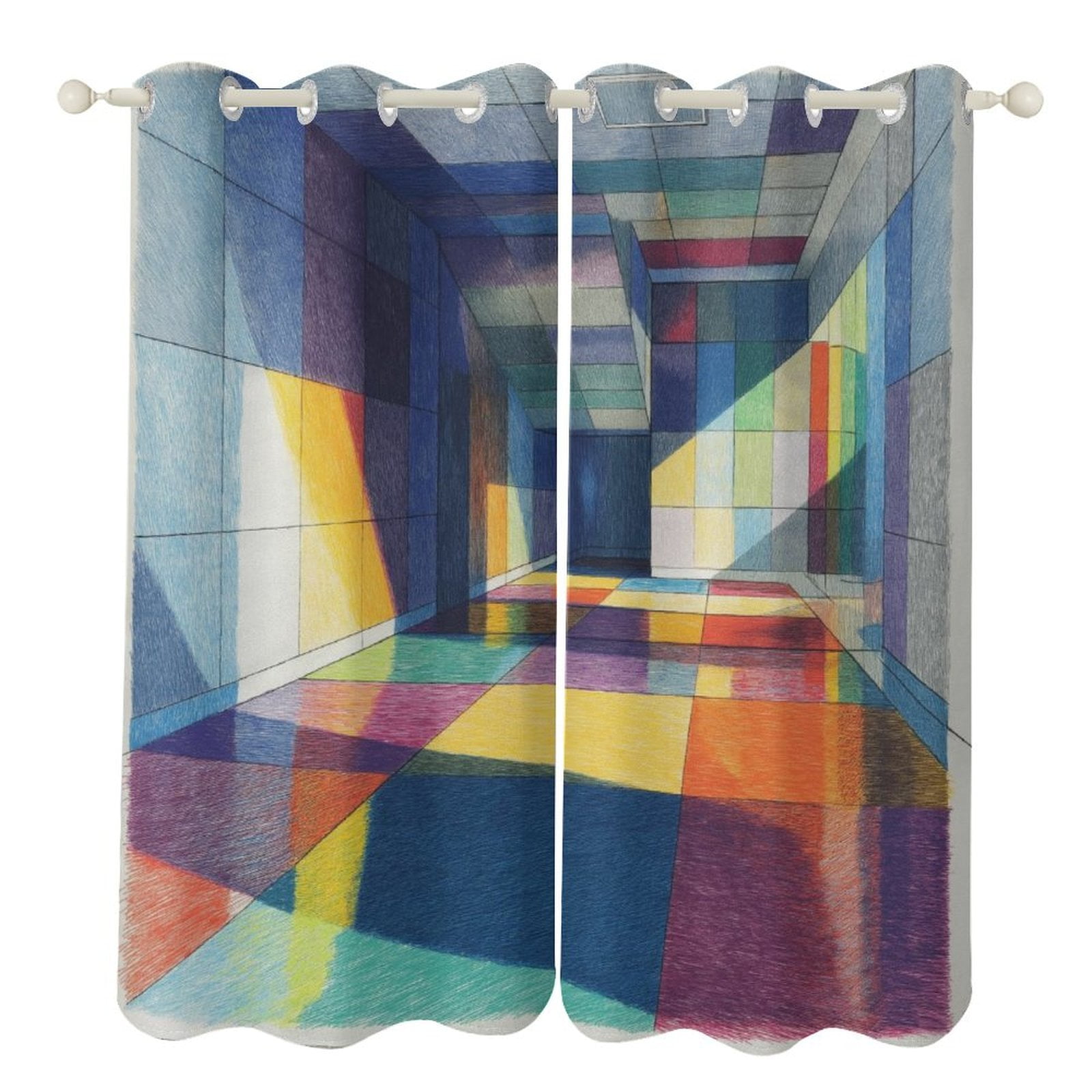 Colored Grid Geometry Suitable for Living Rooms with Perforated ...