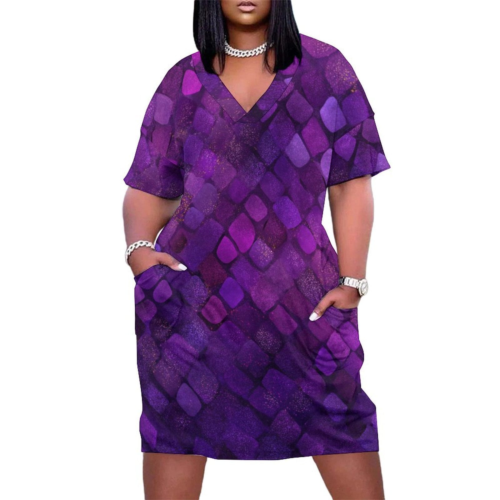 Colored Grid Geometry Summer Dresses for Women Beach Boho - Walmart.com