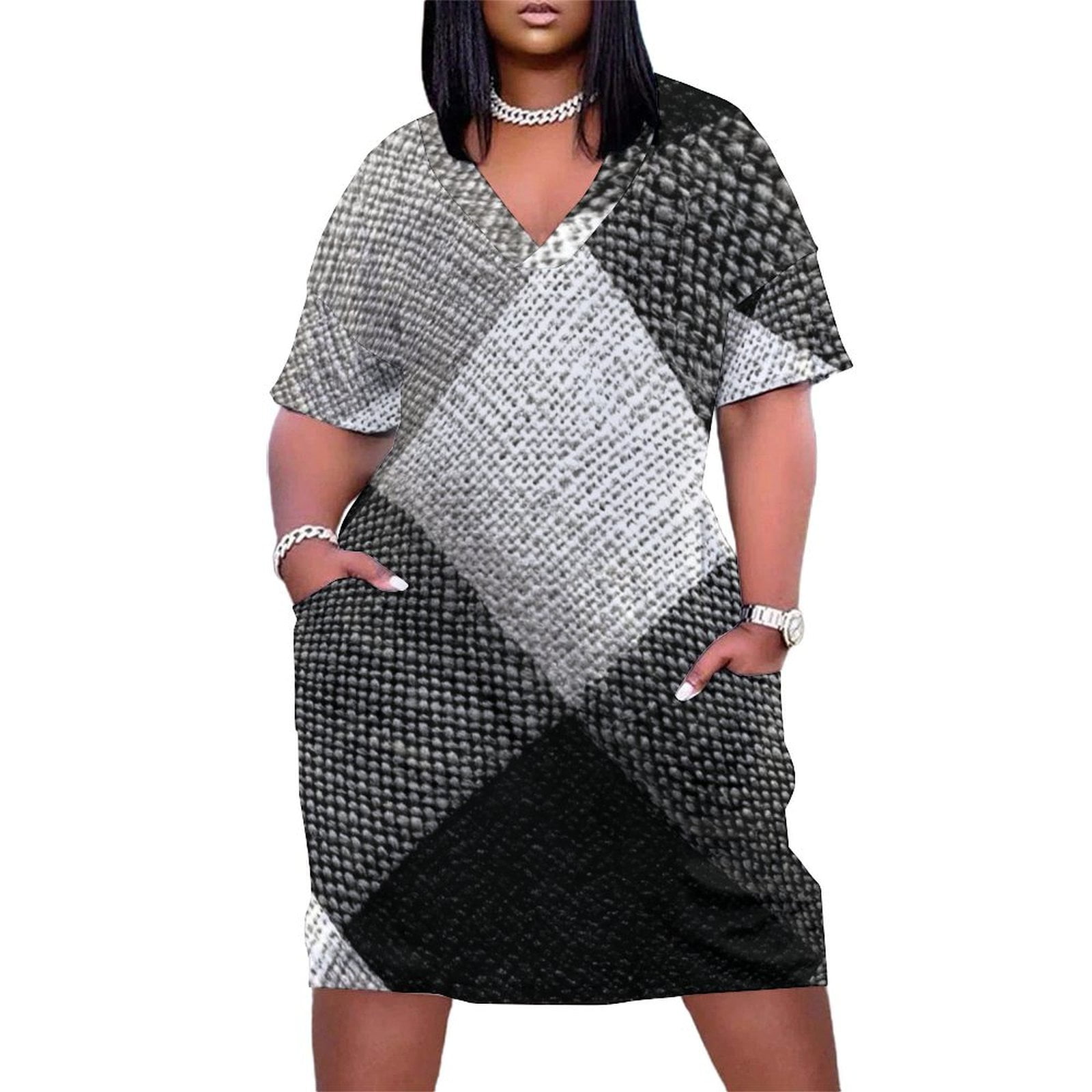 Colored Grid Geometry Summer Dresses for Women Beach Boho - Walmart.com